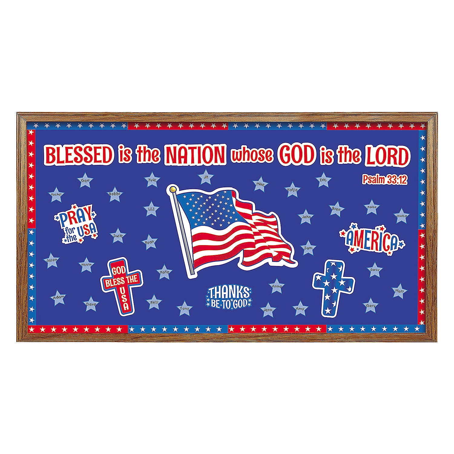Fun Express Patriotic Faith Bulletin Board Decorations with 42 Blank ...