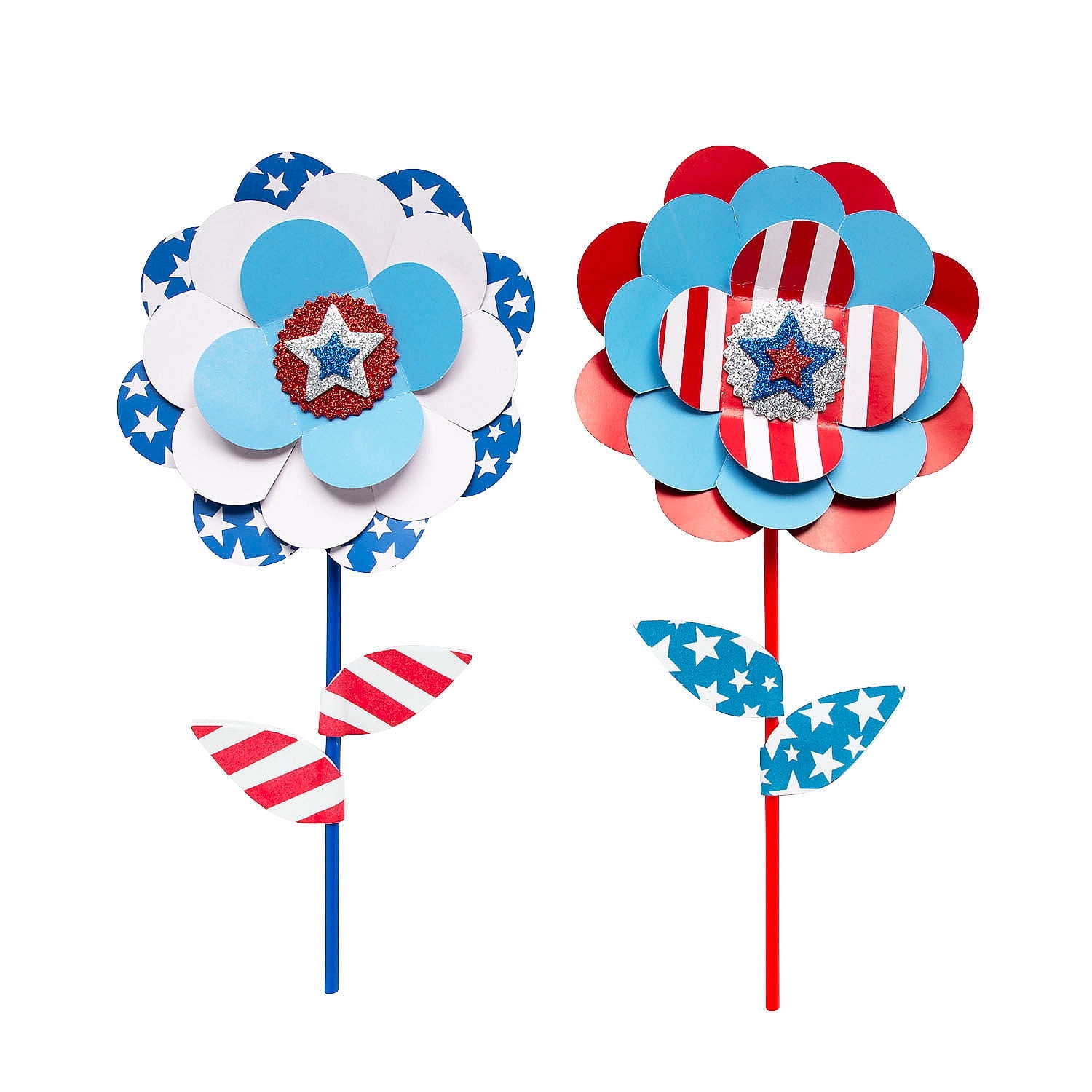 Fun Express Patriotic Flower Planter Stick Craft Kit - Makes 12 ...