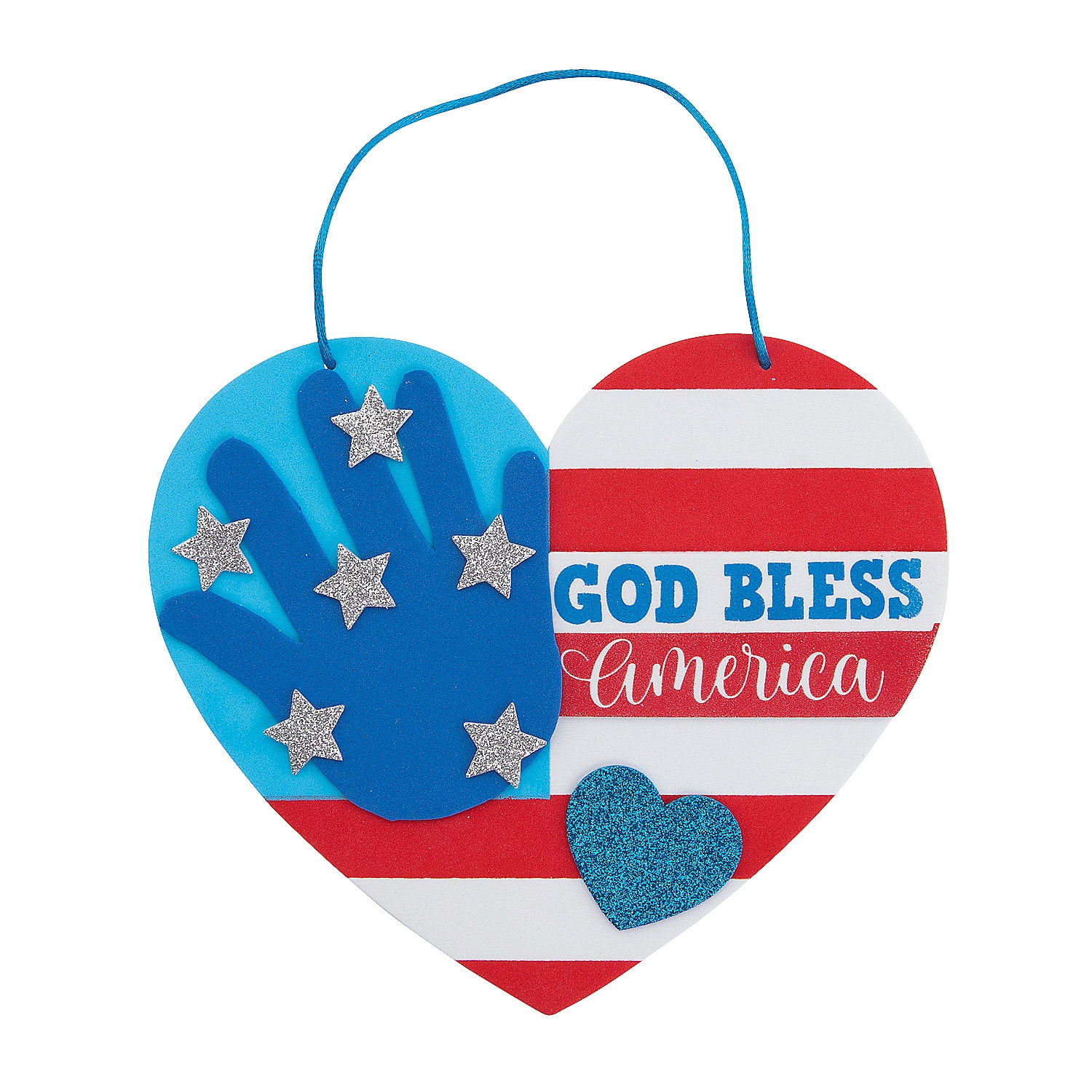 Fun Express Patriotic God Bless America Heart-Shaped Handprint Sign ...
