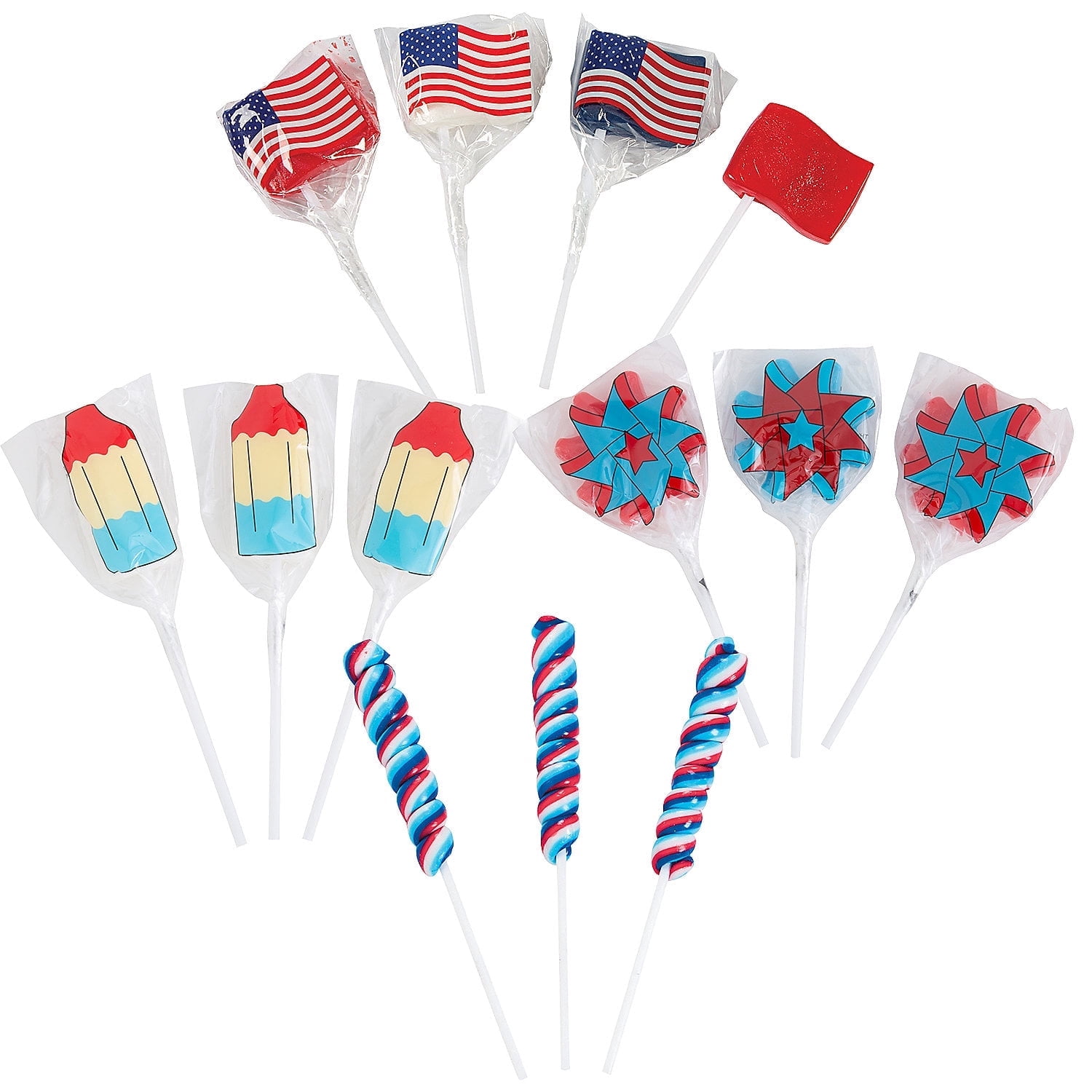 Fun Express Patriotic Lollipop Kit Assortment 72 Pieces - Walmart.com