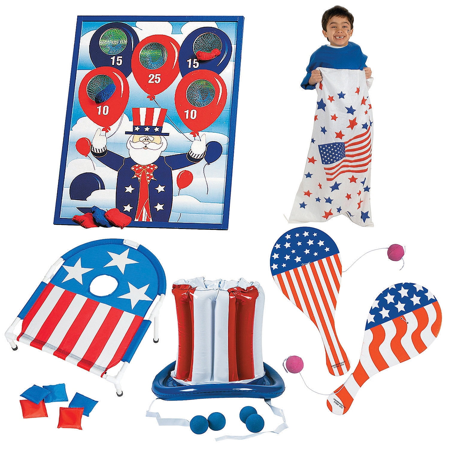 Fun Express Patriotic Outdoor Fourth of July Game Kit, 27 Count ...