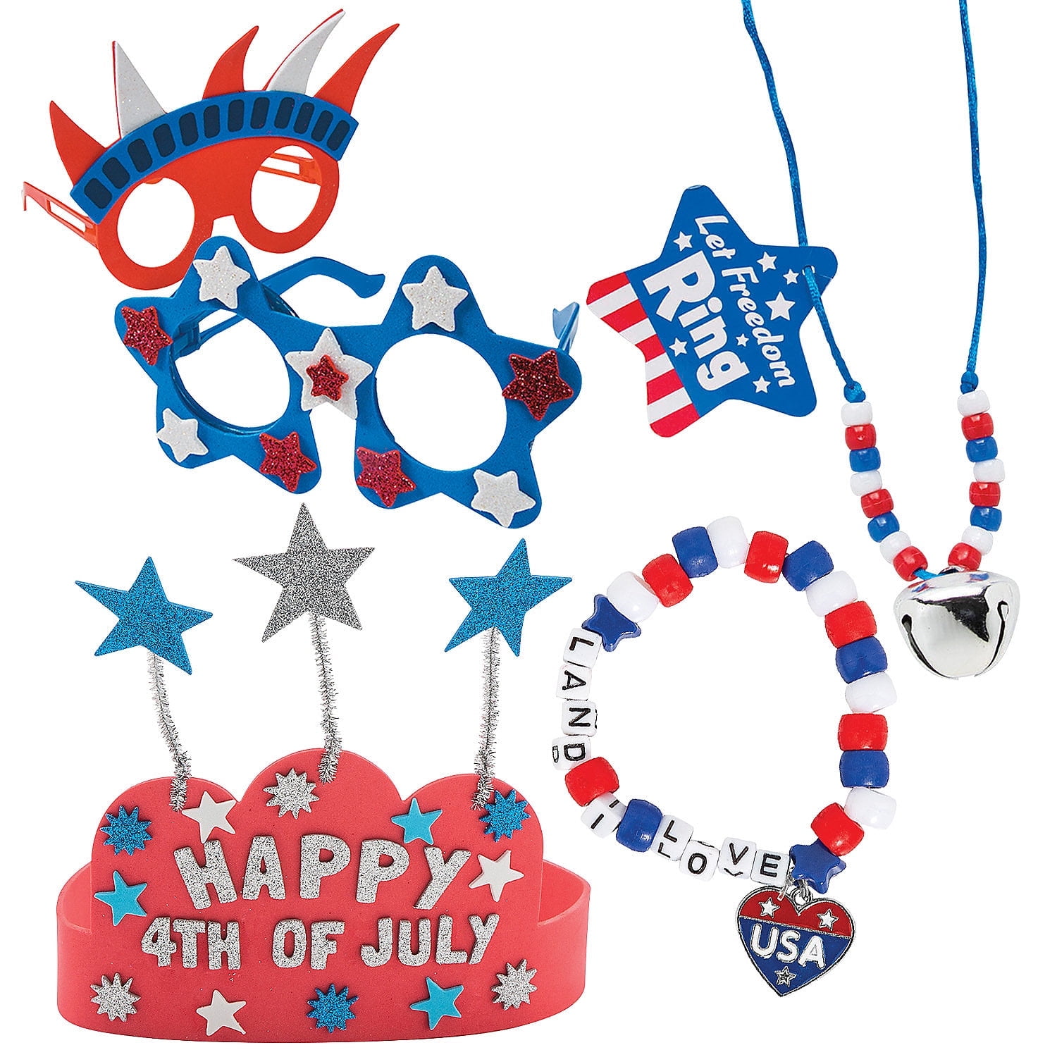Fun Express Patriotic Wearables Craft Kit Assortment - Makes 48 ...