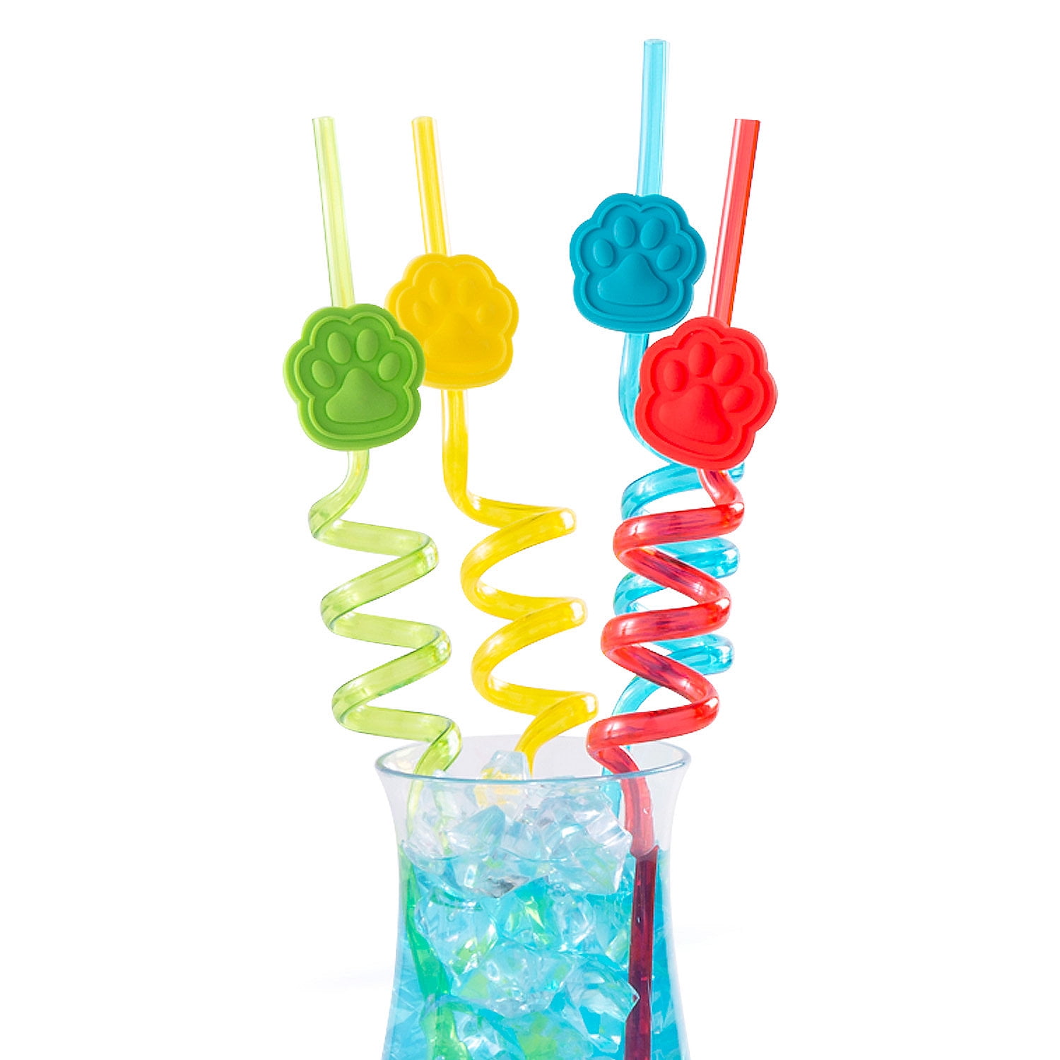 Fun Express Paw Print Silly Straws 12 Pieces - Walmart.com