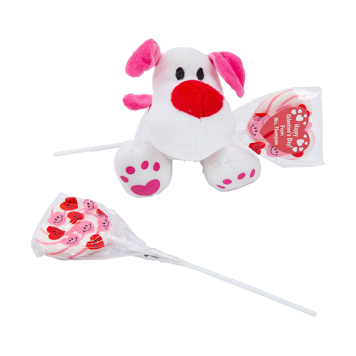 Fun Express Personalized Heart-Shaped Lollipop Valentine Exchanges with ...