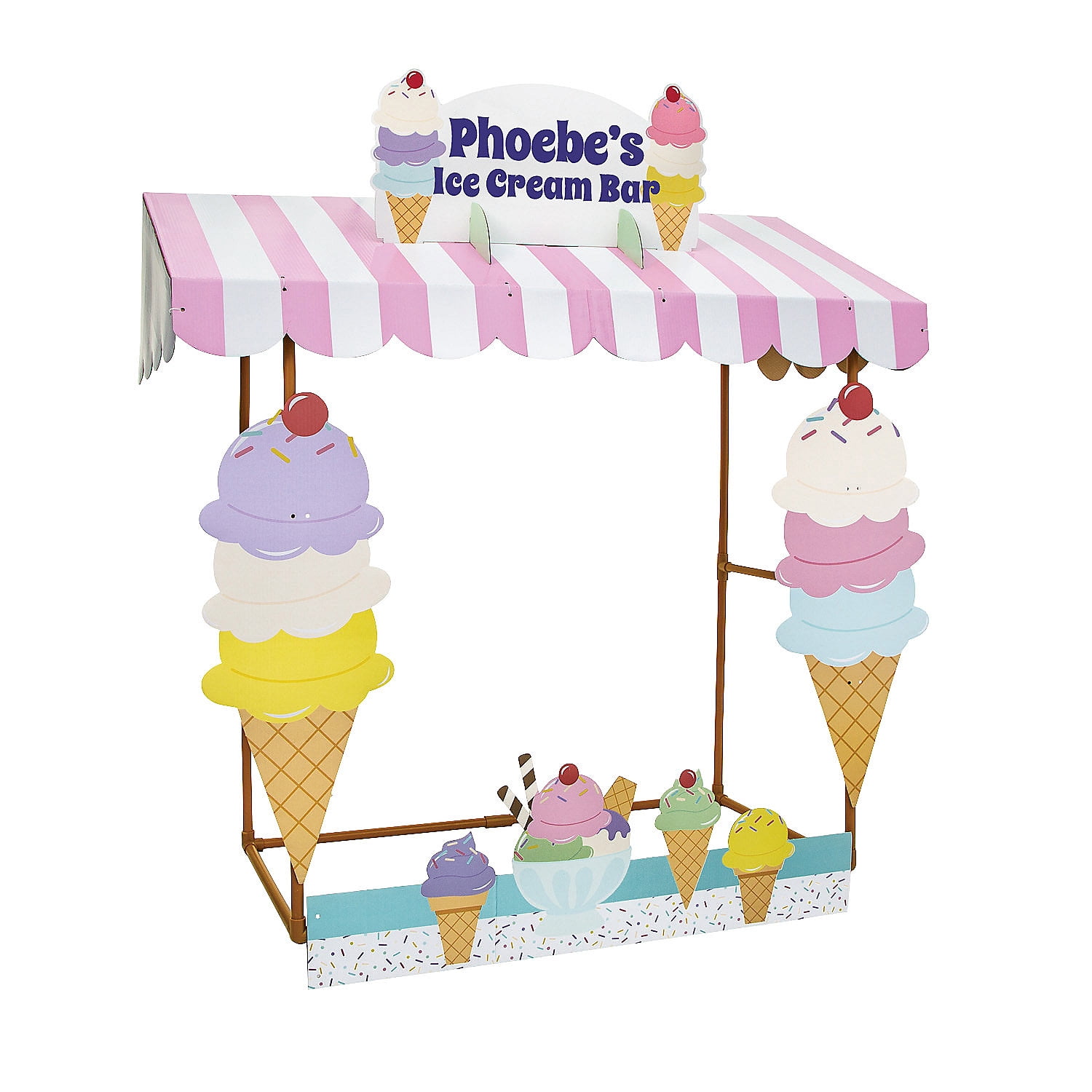 Fun Express Personalized Ice Cream Tabletop Hut with Frame - 7 Pieces ...