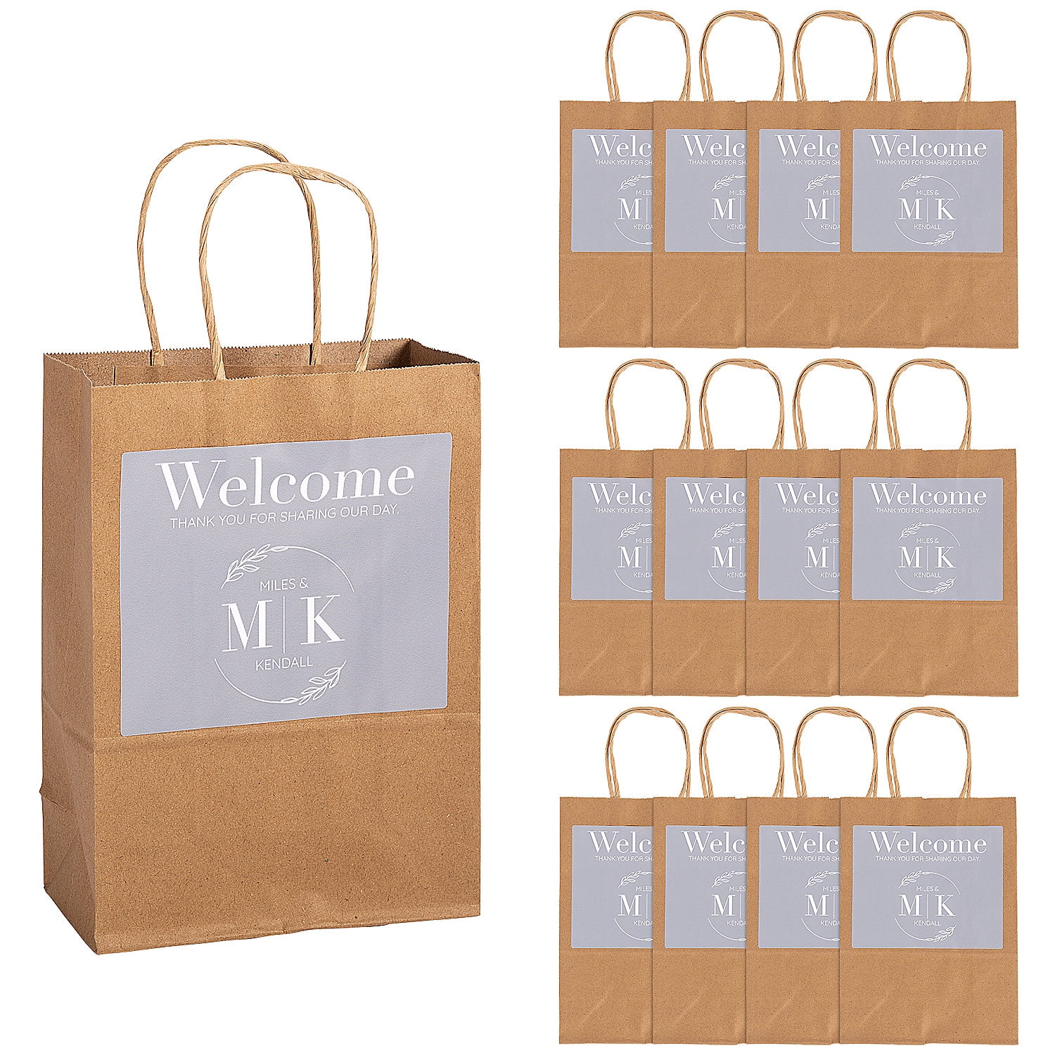 Fun Express Personalized Names & Initials Wedding Welcome Kraft Paper ...