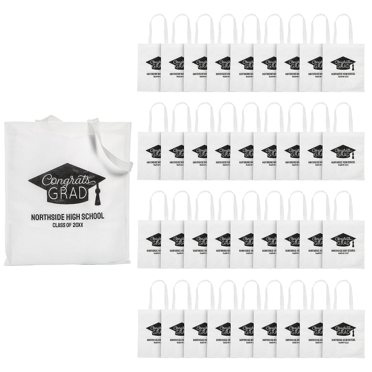 Fun Express Personalized Nonwoven Graduation Congrats Grad Tote Bags ...