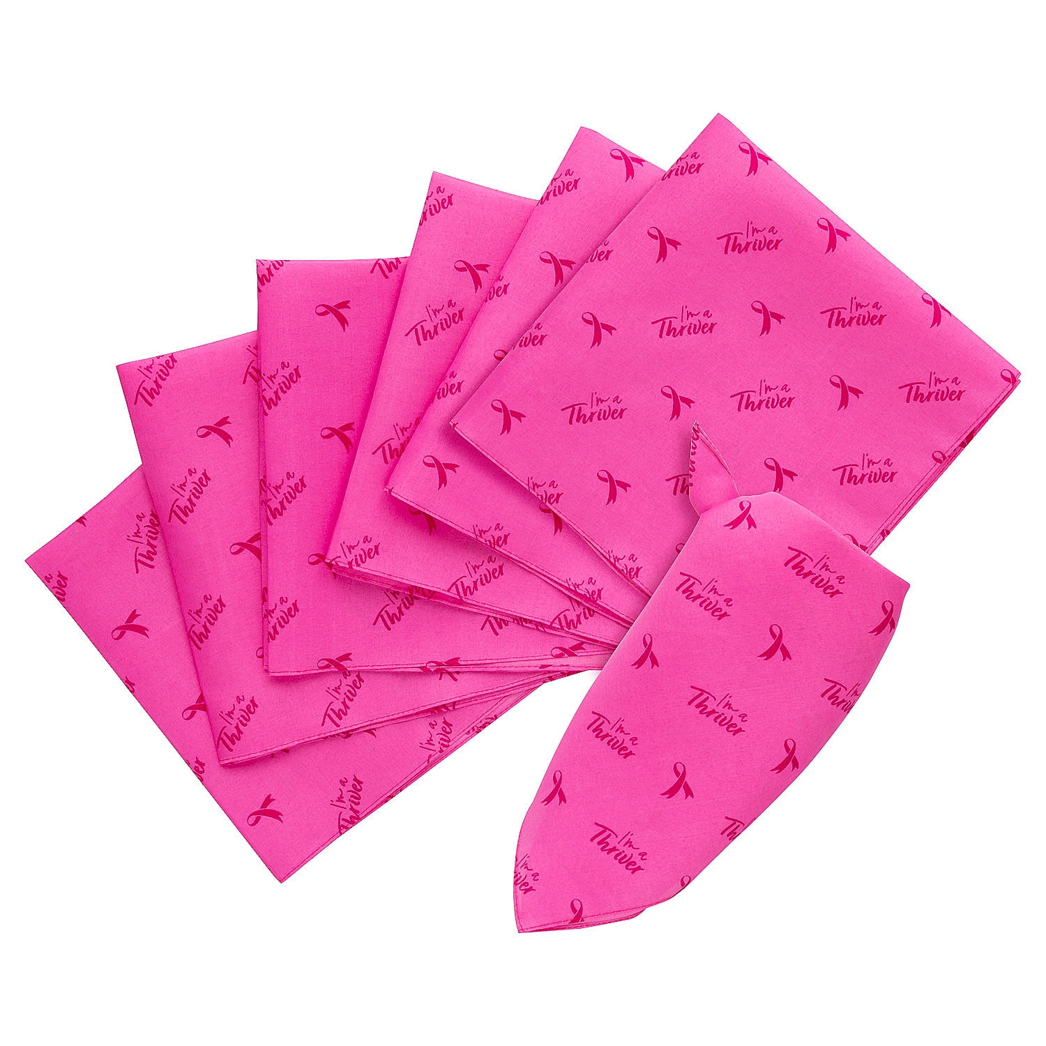 Fun Express Pink Breast Cancer Thriver Bandanas - 12 Pieces - Walmart.com