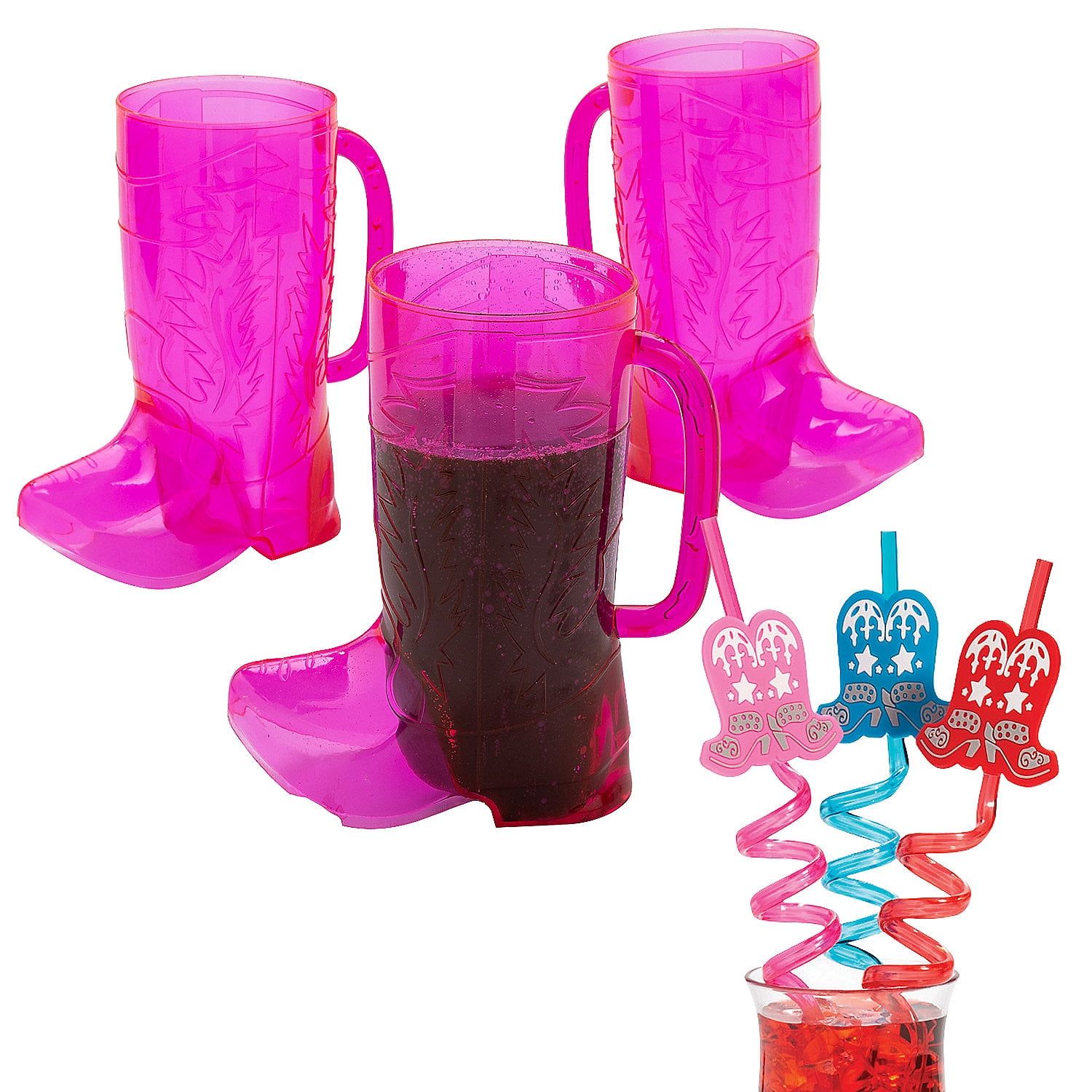 Fun Express Pink Cowgirl Boot Mug & Silly Straw Kit Assortments May ...