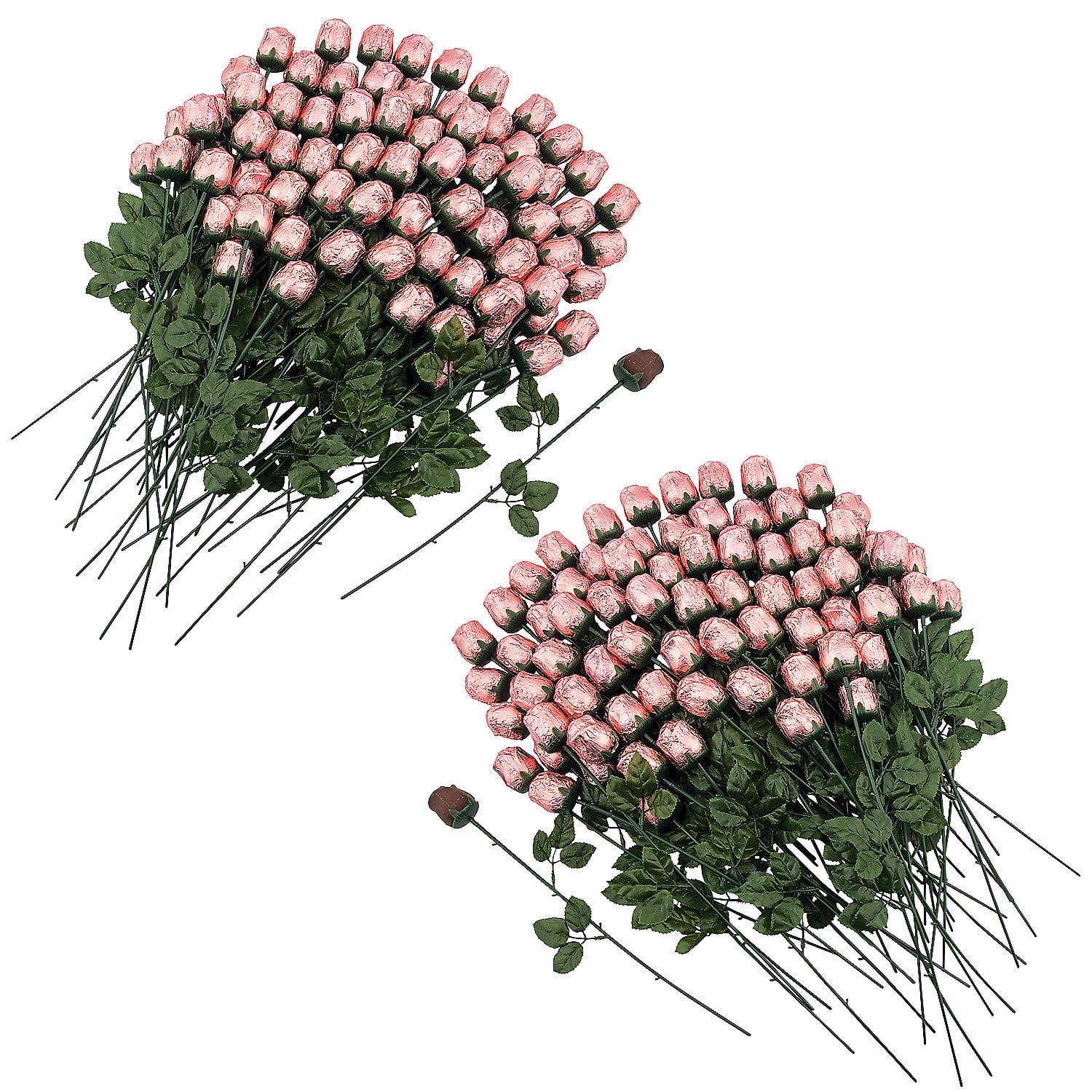 Fun Express Pink Foil-Wrapped Chocolate Roses Mega Bulk 300 Pc ...