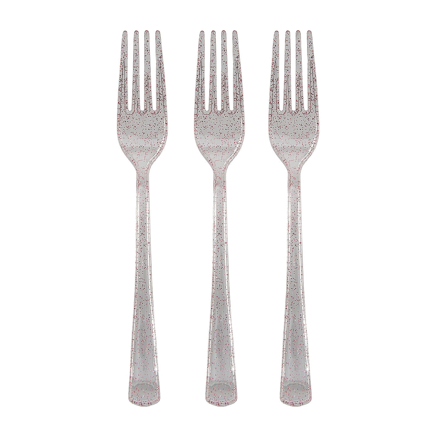 Fun Express Pink Glitter Plastic Forks 48 Count - Walmart.com