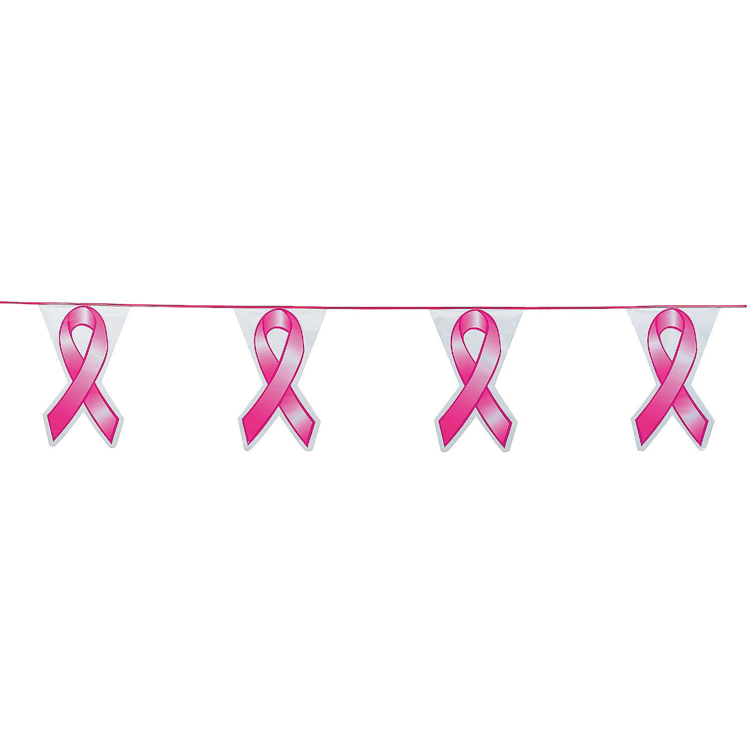 Fun Express - Pink Ribbon Pennant Banner - Party Decor - Hanging Decor ...