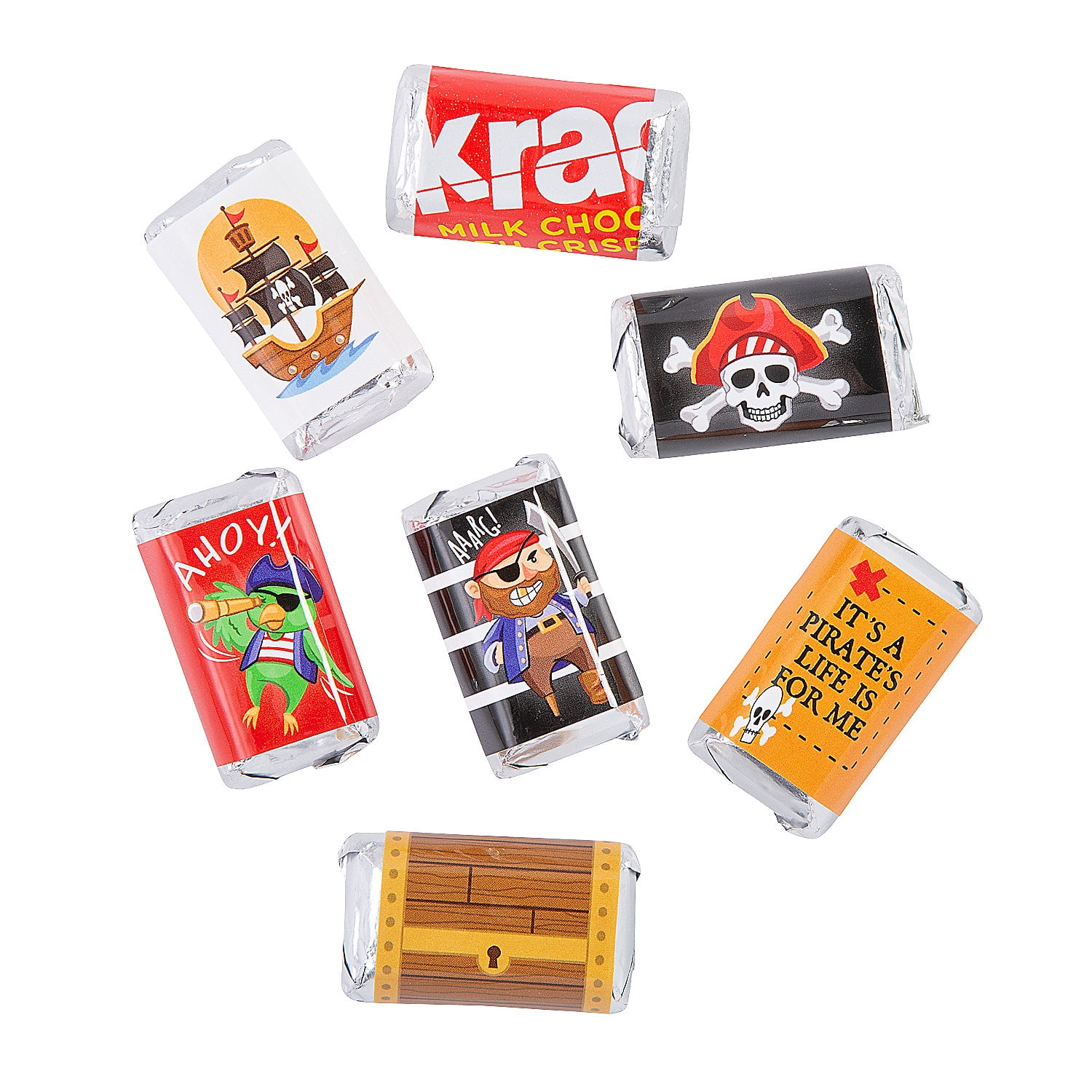 Fun Express Pirate Mini Candy Bar Sticker Labels - 30 Pc - Walmart.com