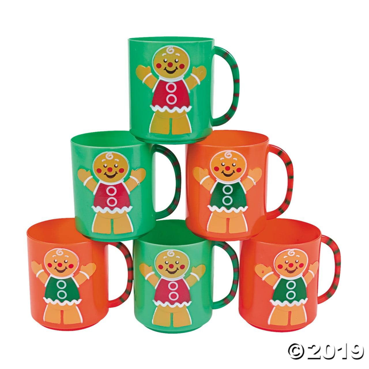 Fun Express - Plastic Holiday Gingerbread Man Mugs for Christmas ...