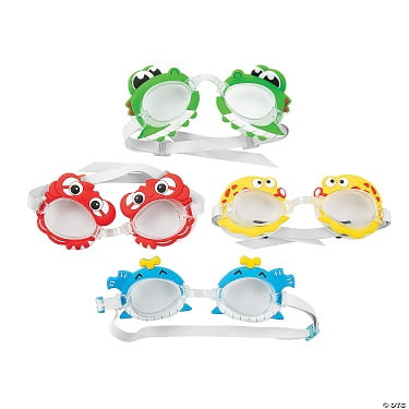 Fun Express Plastic Tropical Swim Goggles (Colors and design varies ...
