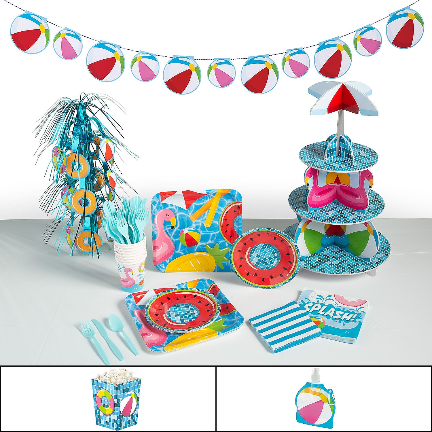 Fun Express Pool Party Ultimate Tableware Kit for 24 Guests - Walmart.com