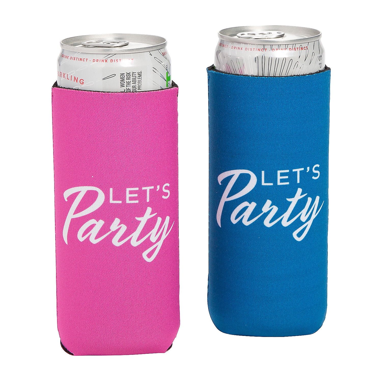 Premium Let’s Party Slim Fit Can Coolers - 12 pieces - Walmart.com