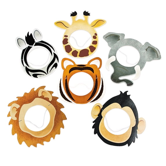 Printed Animal Face Masks- 12 pieces - Walmart.com