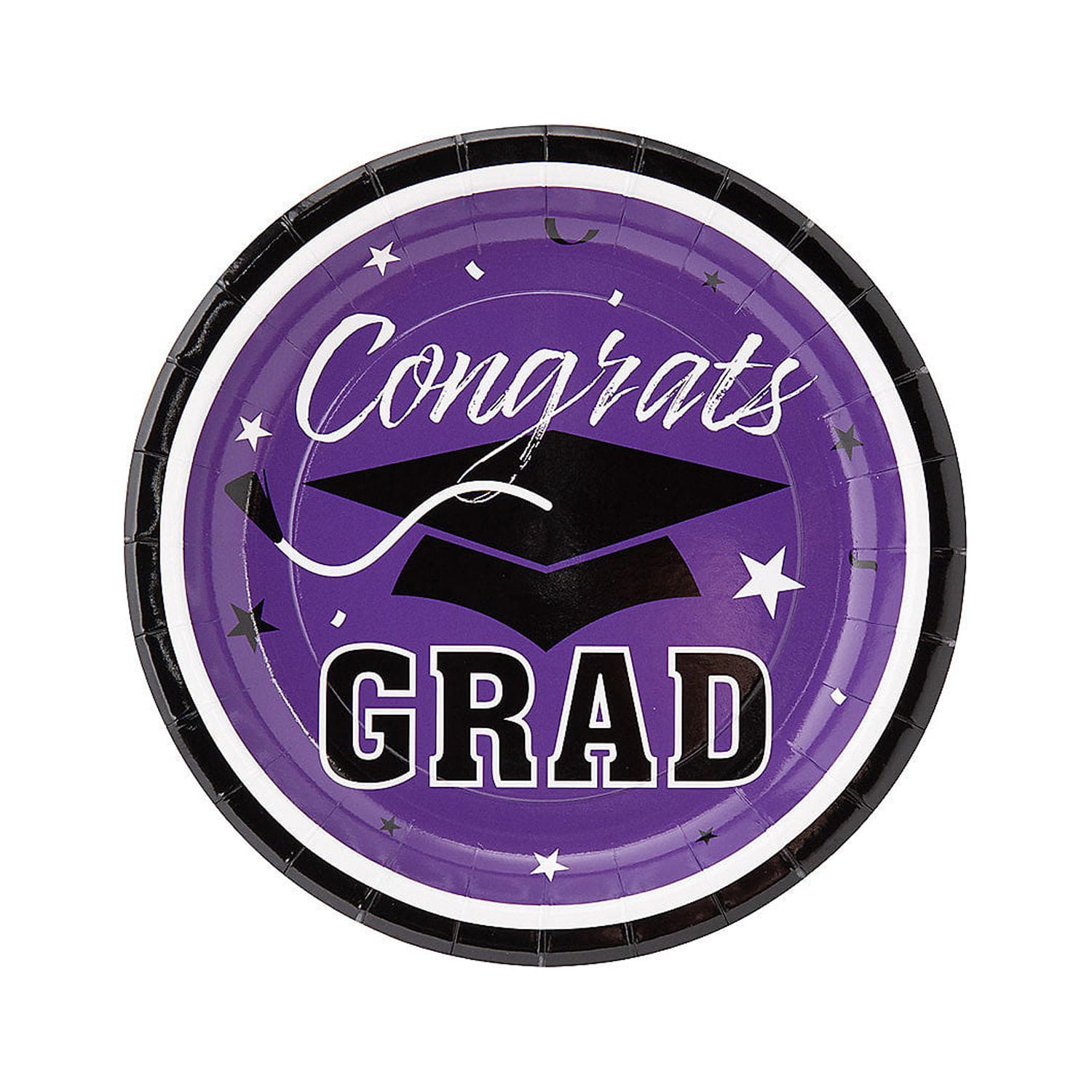 Fun Express Purple Congrats Grad Dessert Plates, Graduation Theme, 25 ...