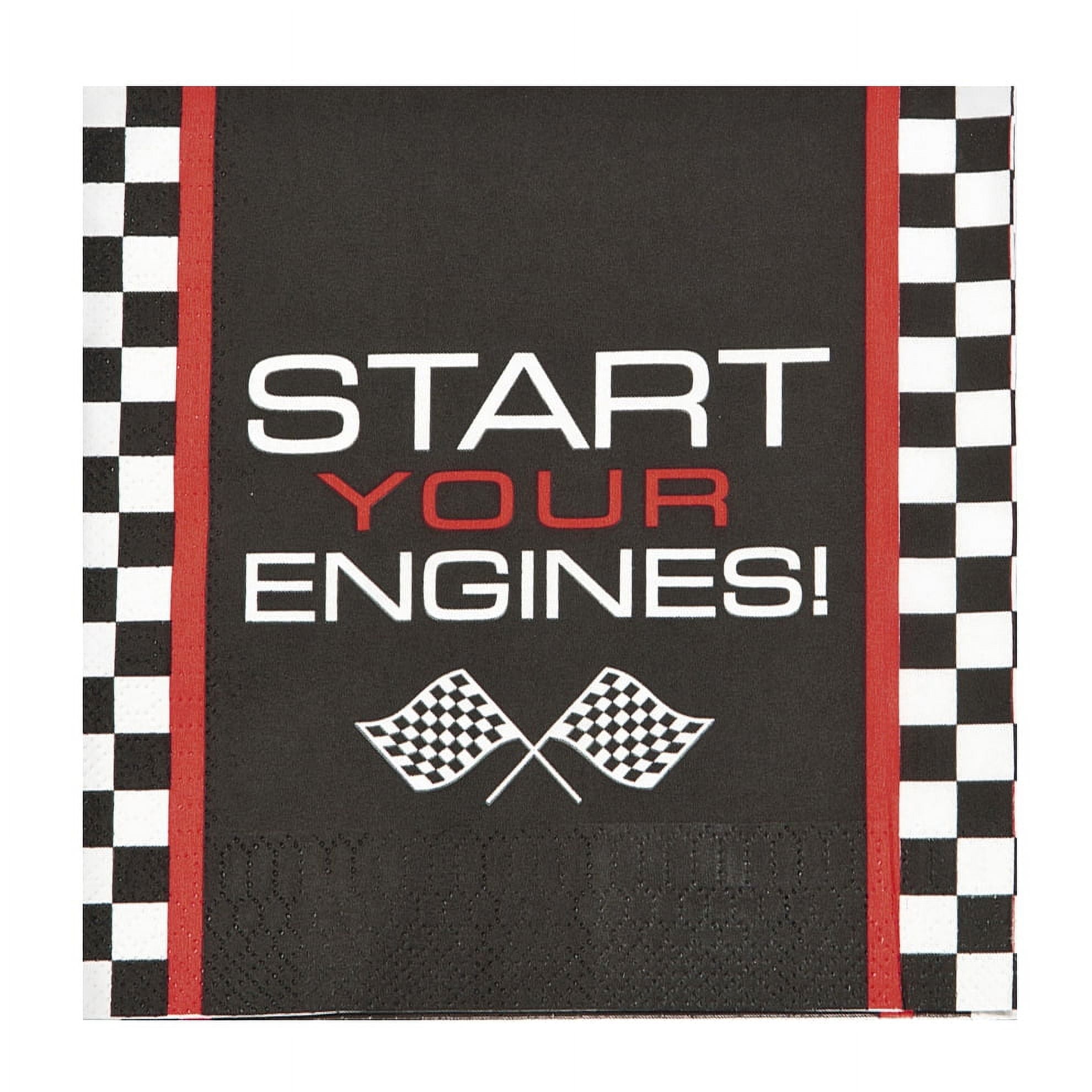 Fun Express Race Car Checker Lunch Napkins - Perfect for Kids’ Birthday ...