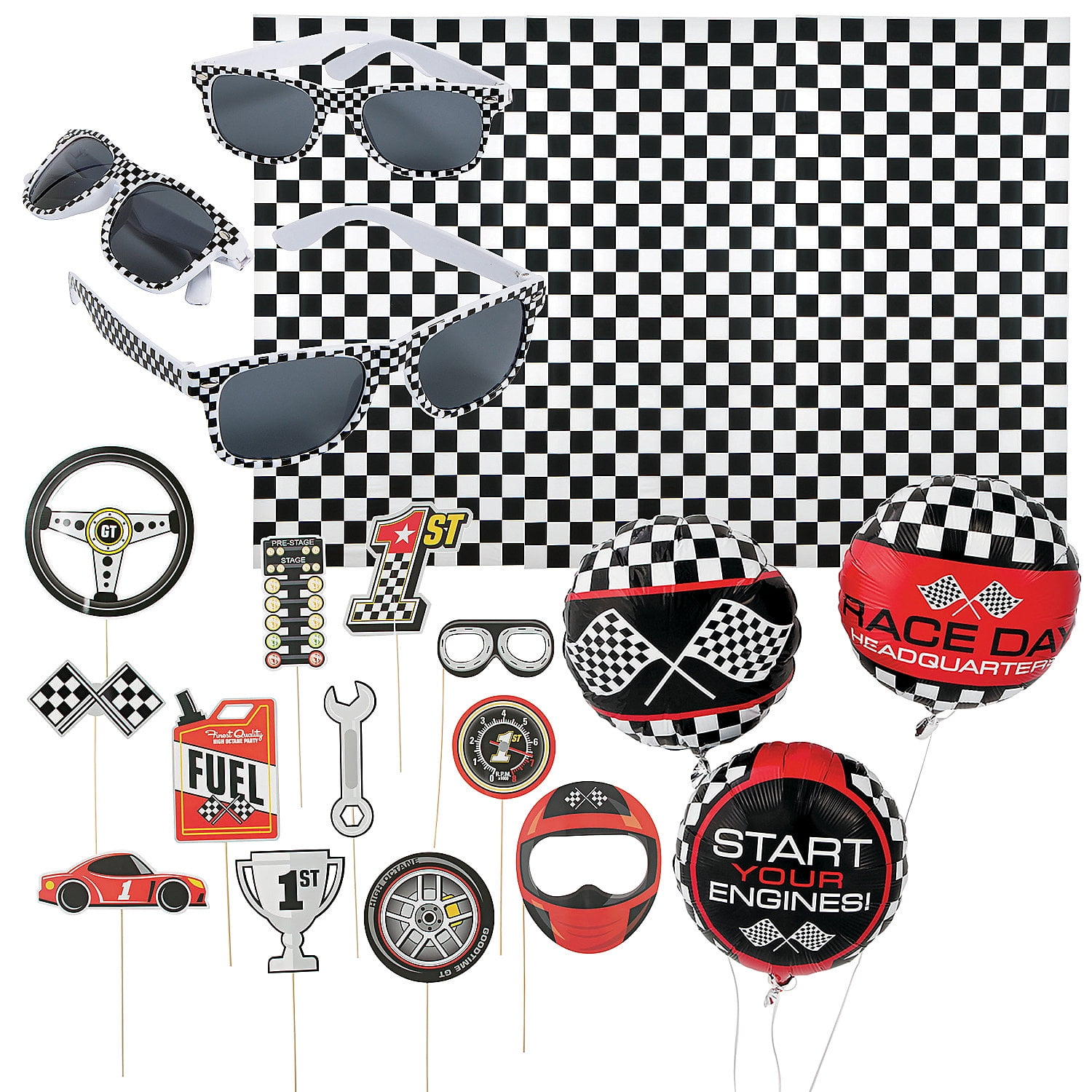 Fun Express Race Car Party Deluxe Photo Booth Kit 31 Pieces - Walmart.com