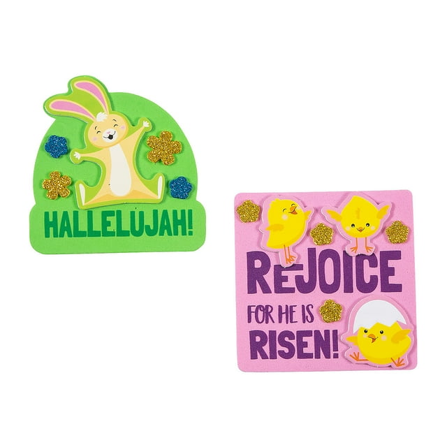 Fun Express Religious Easter Bunny & Chick Magnet Craft Kit - Makes 12 ...