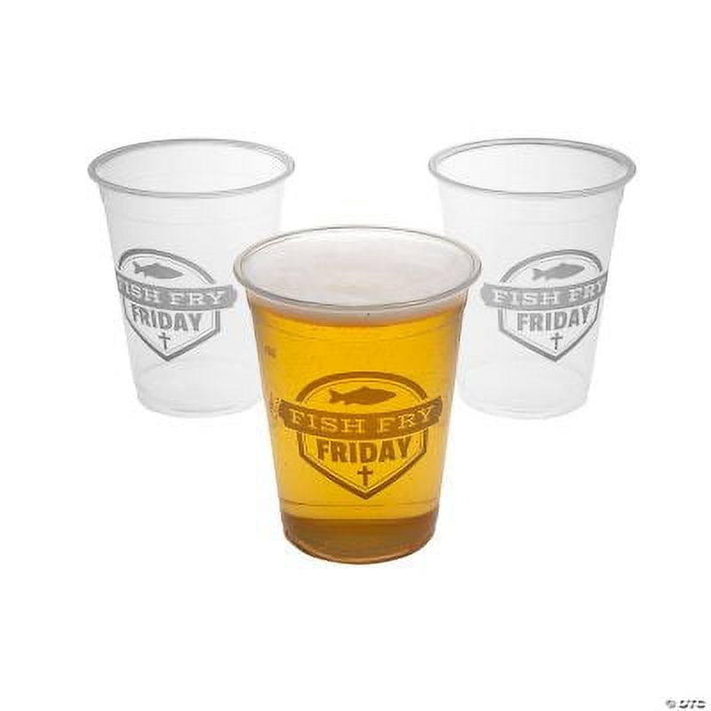 Fun Express Religious "Fish Fry Friday" Clear 16oz Plastic Cups ...