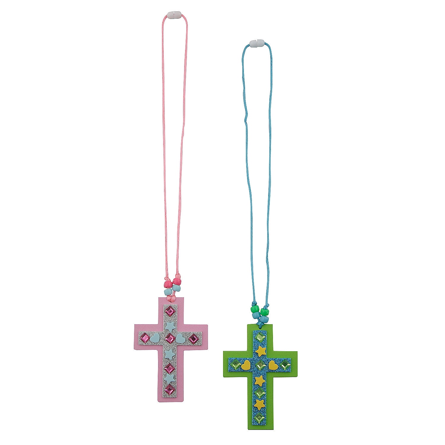 Fun Express Religious Jumbo Cross Necklace Foam Craft Kit - Makes 12 ...