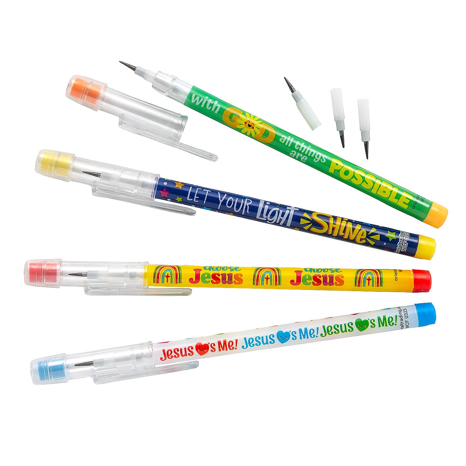 Fun Express Religious Stacking Point Pencil Assortment Bulk 50 Pieces ...