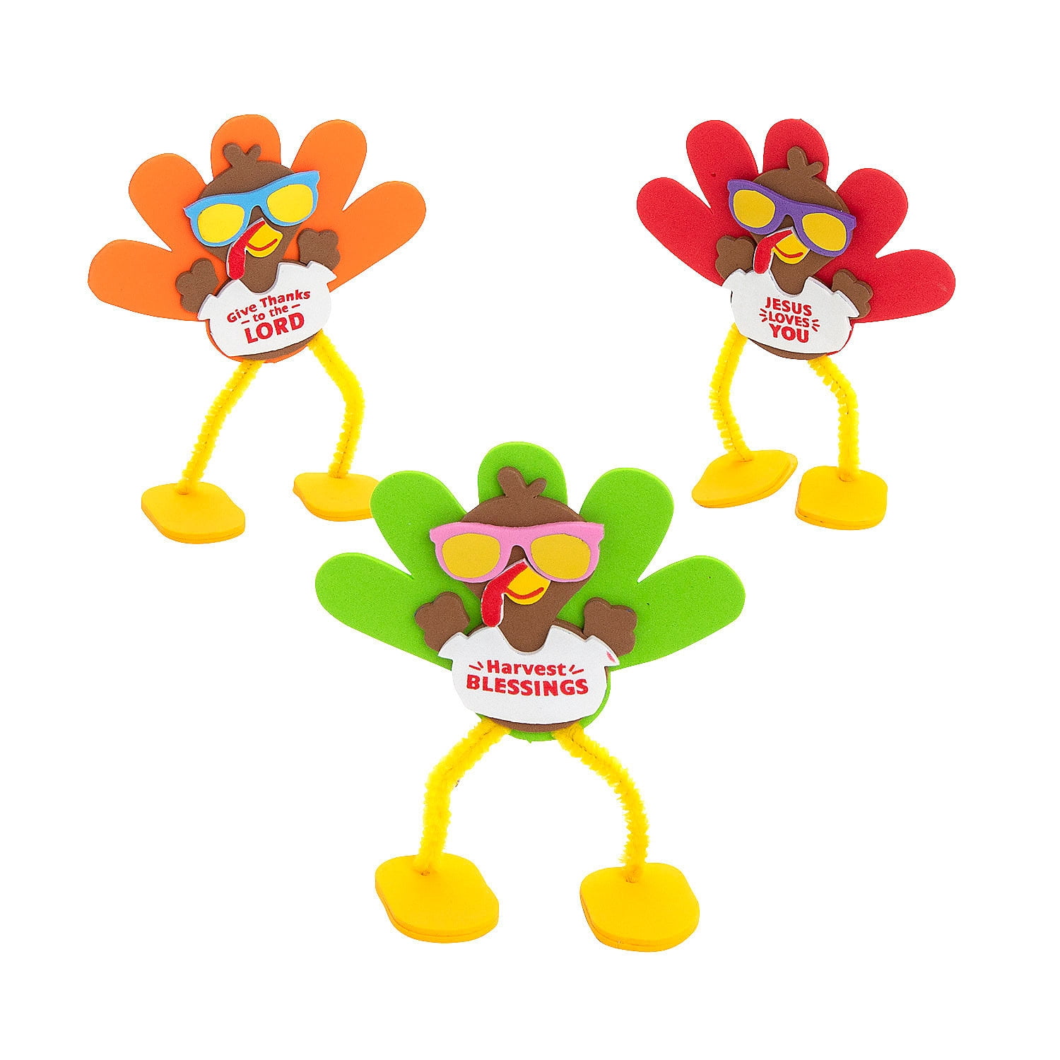 Fun Express Religious Stand-Up Turkey Character Craft Kit – Makes 12 ...