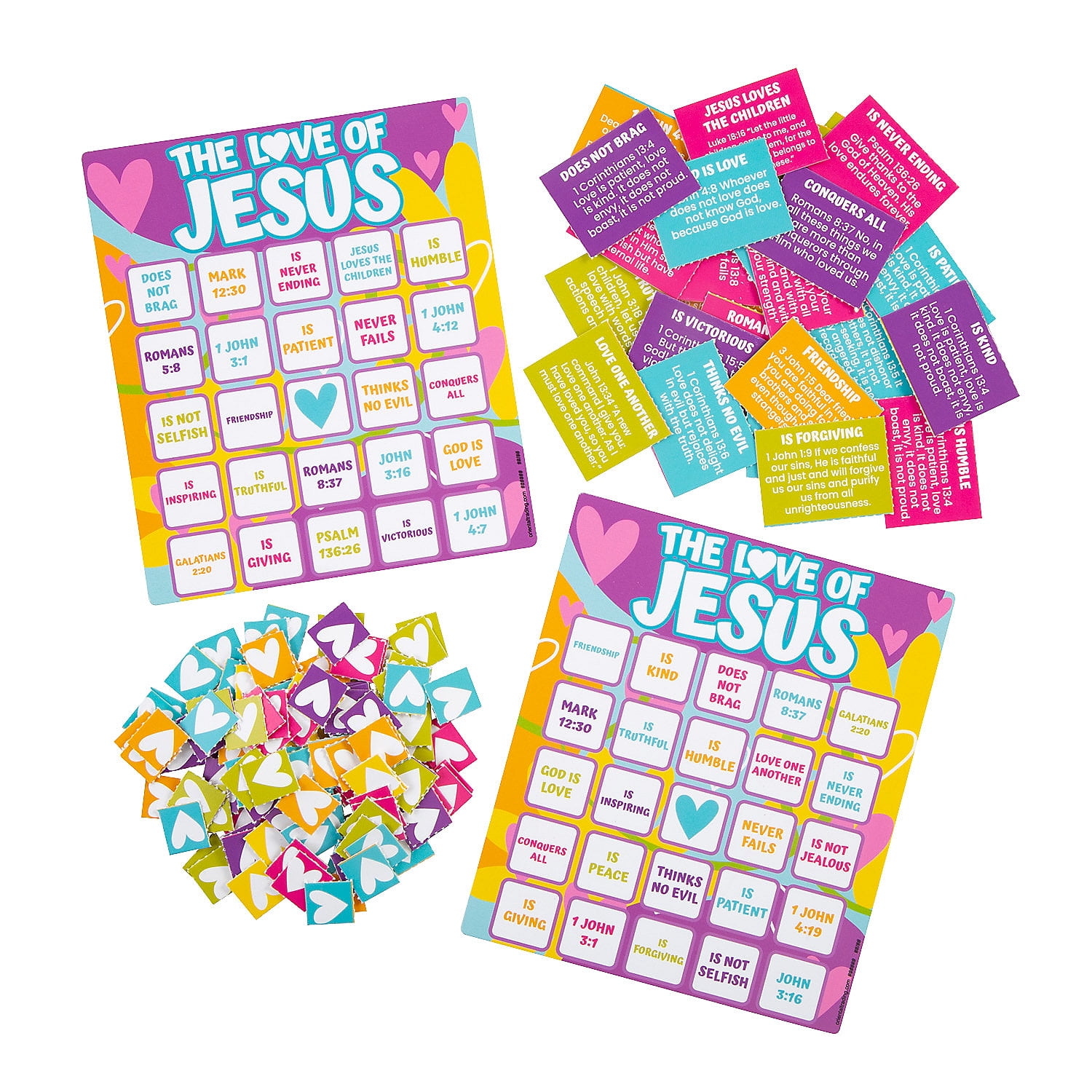 Fun Express Religious Valentine’s Day Love of Jesus Bingo Game - 23 Pc ...
