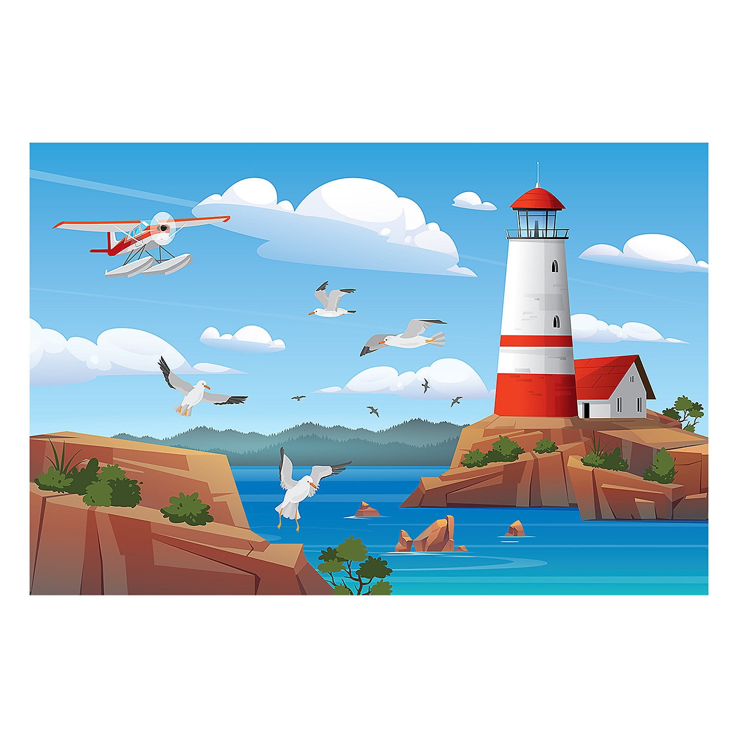 Fun Express Rocky Beach VBS Shoreline Backdrop - 3 Piece, Vacation ...