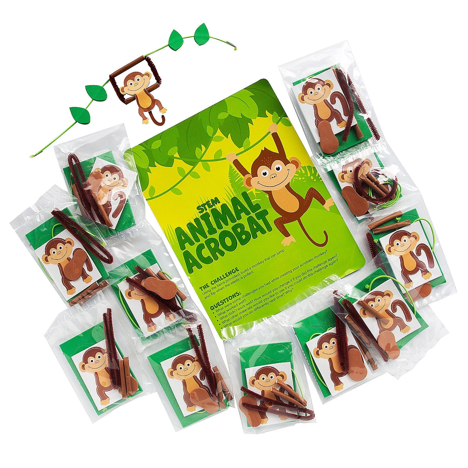 Fun Express STEM Animal Acrobat Activity Learning Challenge Craft Kit ...