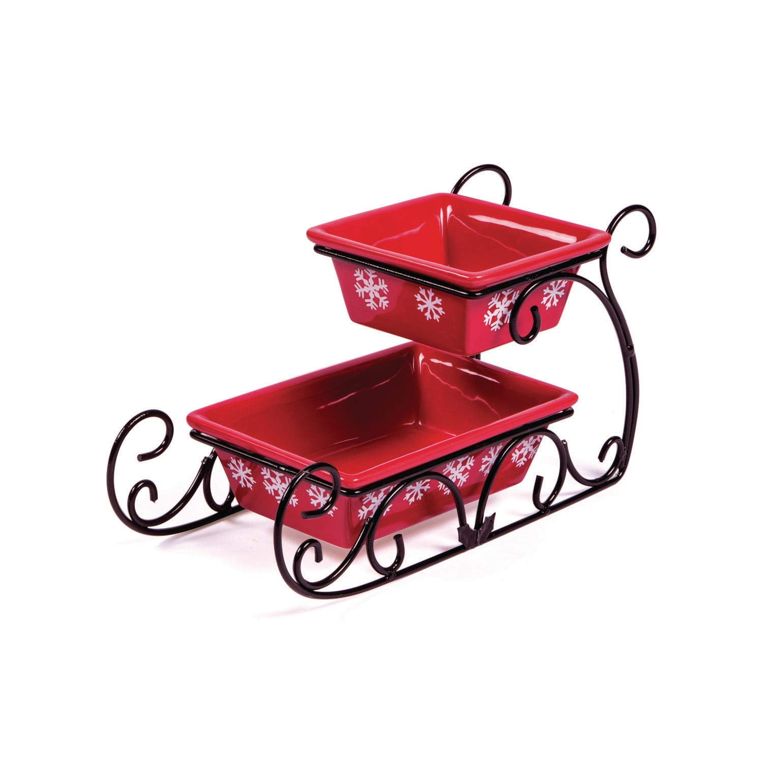 Fun Express Santa Sleigh 2 Tiered Serving Tray (Ceramic) Christmas ...