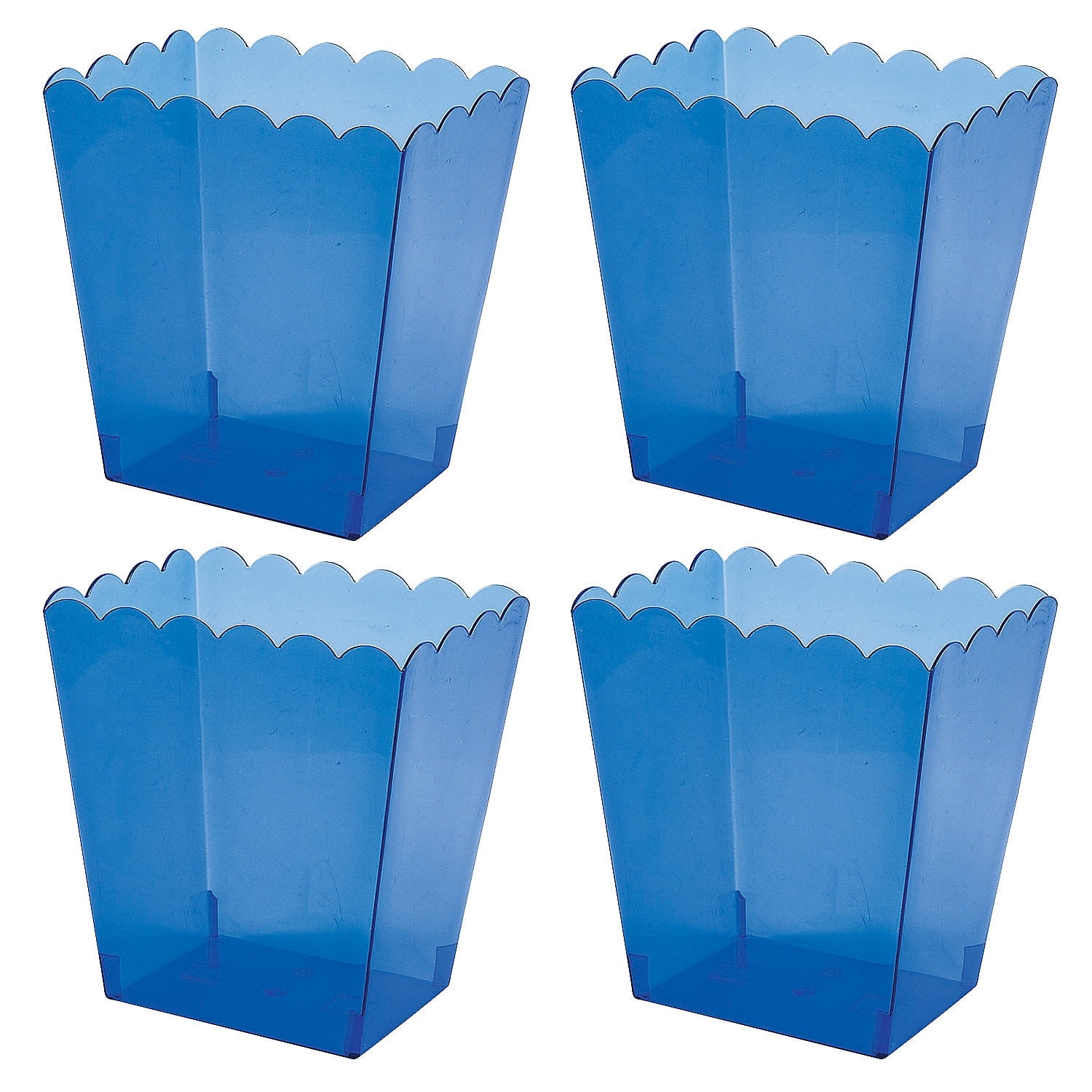 Fun Express Scalloped Plastic Containers Medium Blue Bulk 24 Pc ...