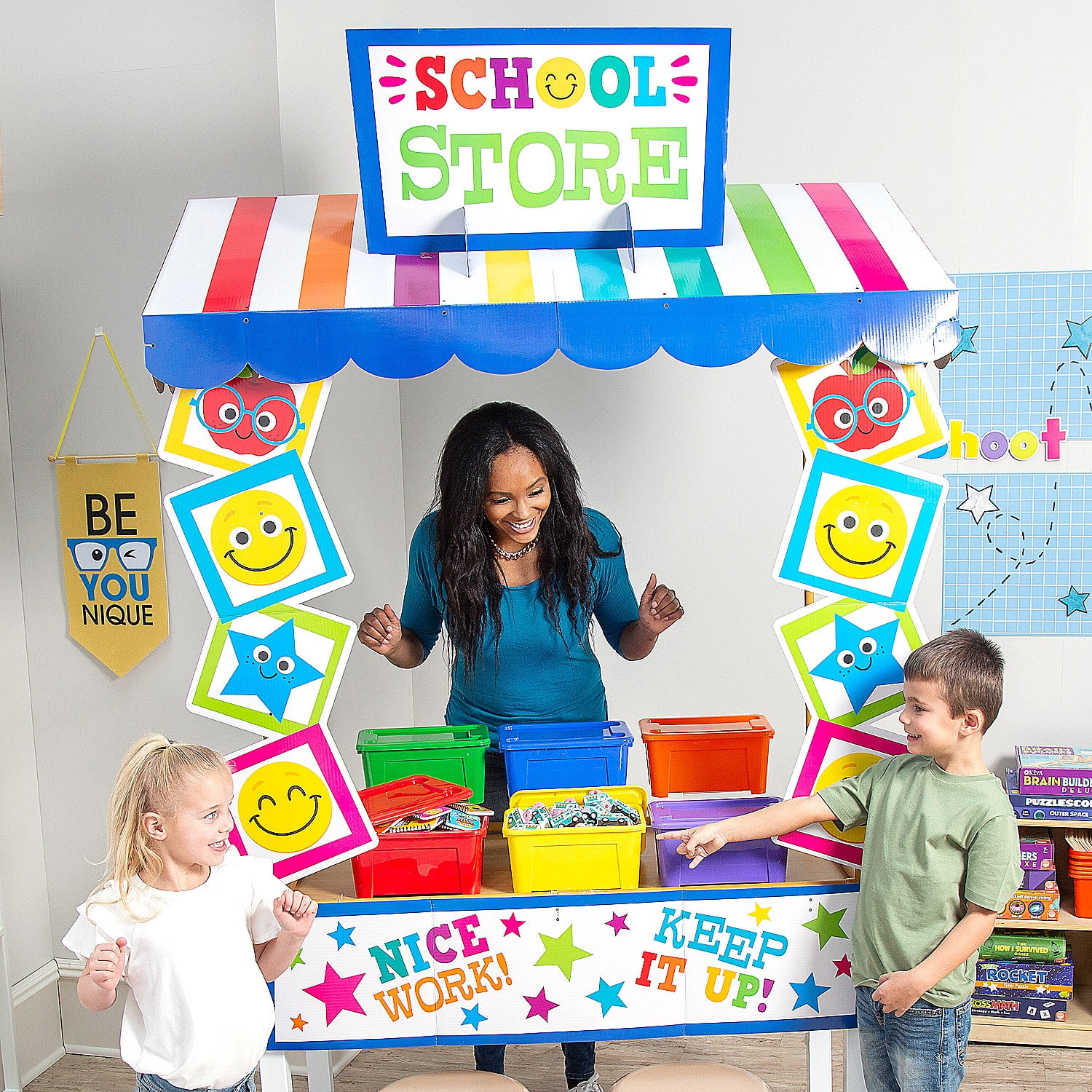 Fun Express School Store & Storage Tabletop Hut with Frame Kit - 12 Pc ...