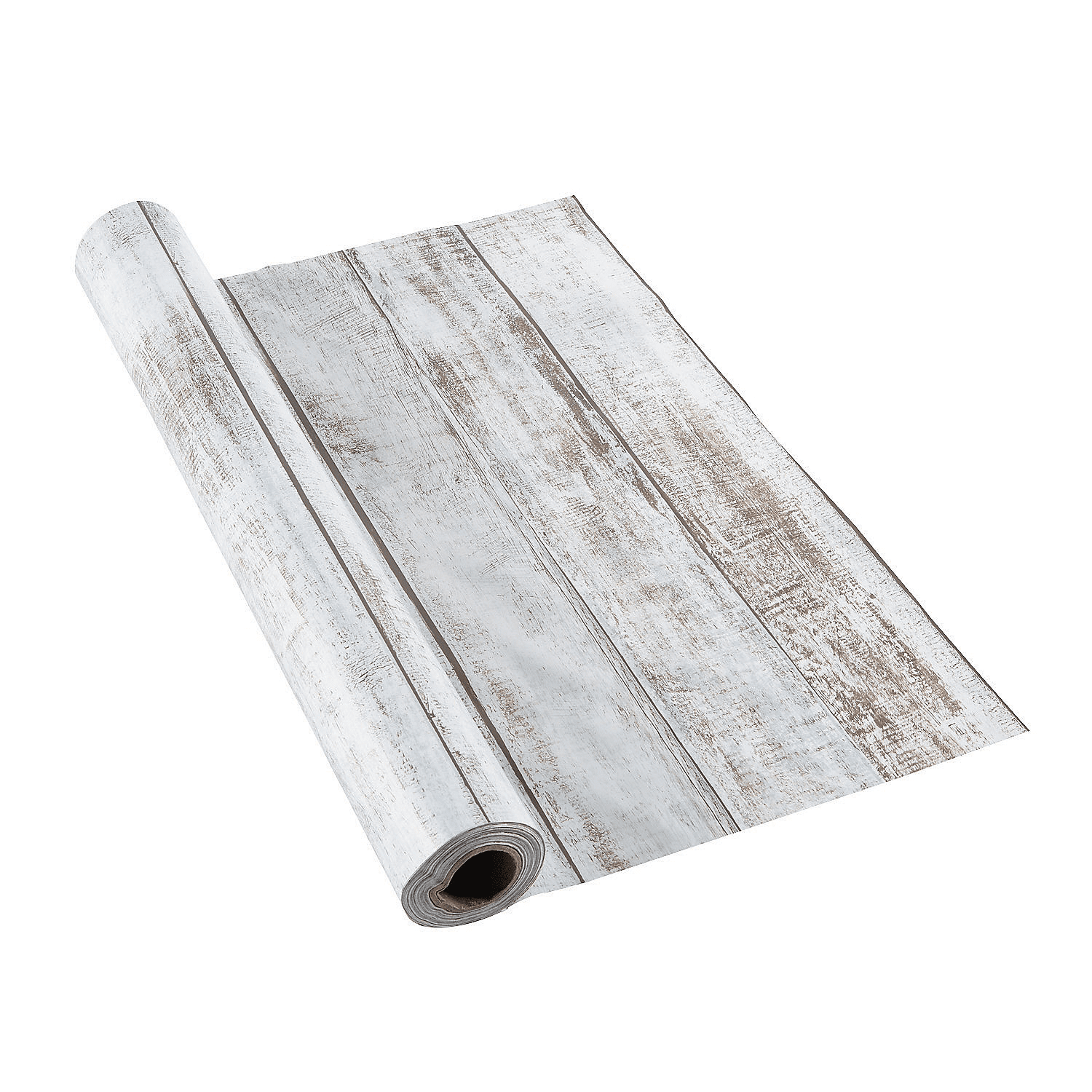 Fun Express Shiplap Wood Grain Covering Plastic Tablecloth Roll, 100 ...