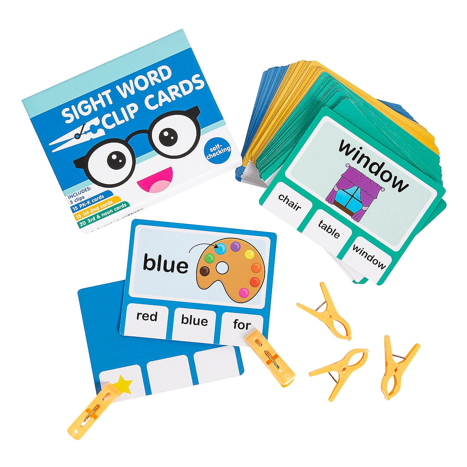 Fun Express Sight Word Clip Cards Activity Set - 56 Pieces - Walmart.com