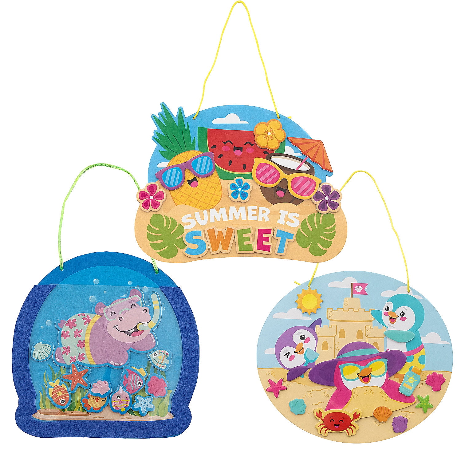 Fun Express Silly Summer-Themed Sign Foam Craft Kits Assortment - 36 ...