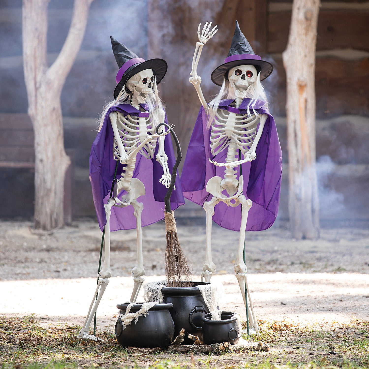 Fun Express Skeleton Witches with Cauldrons Halloween Decorating Kit ...