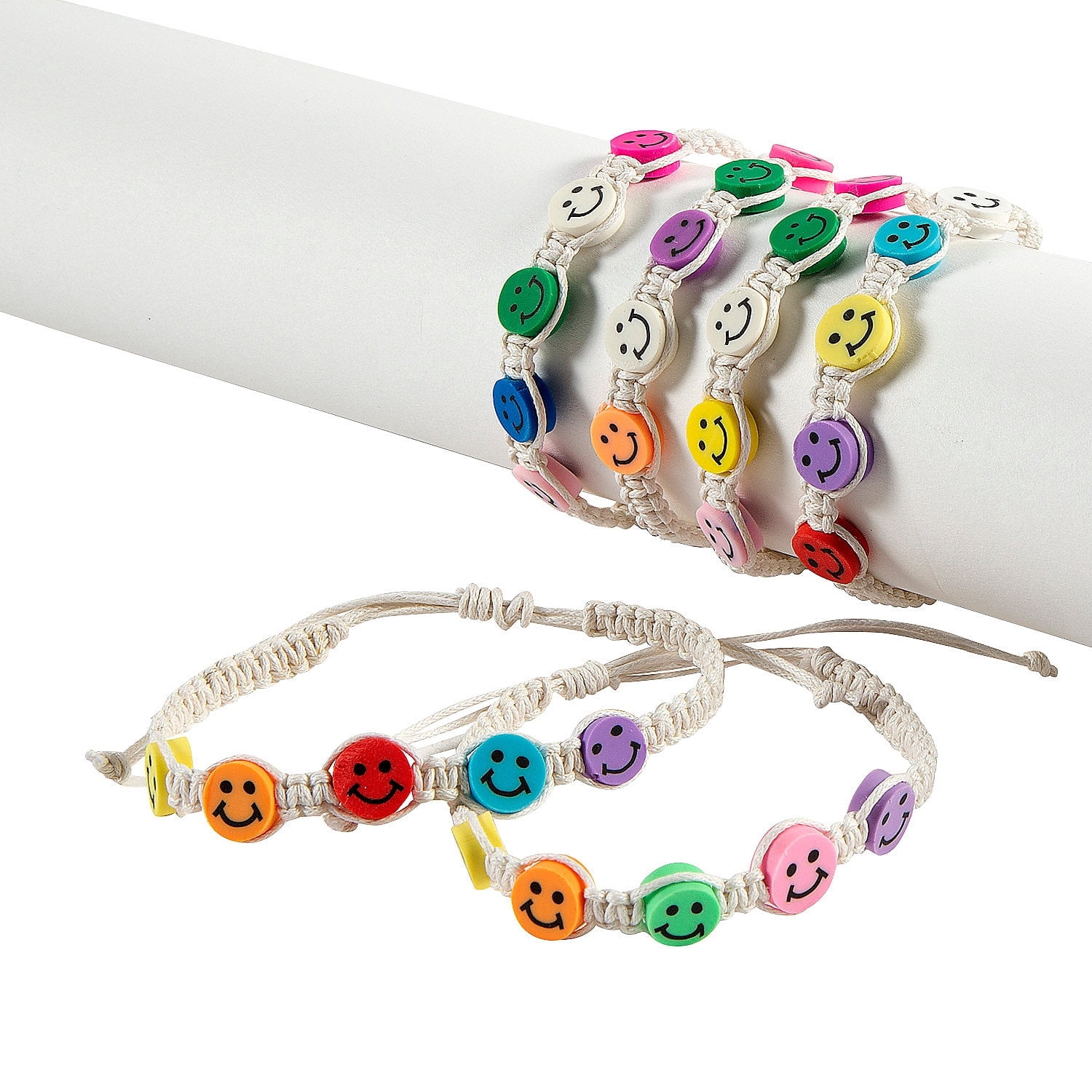 Fun Express Smile Face Braided Friendship Bracelets - Colorful ...