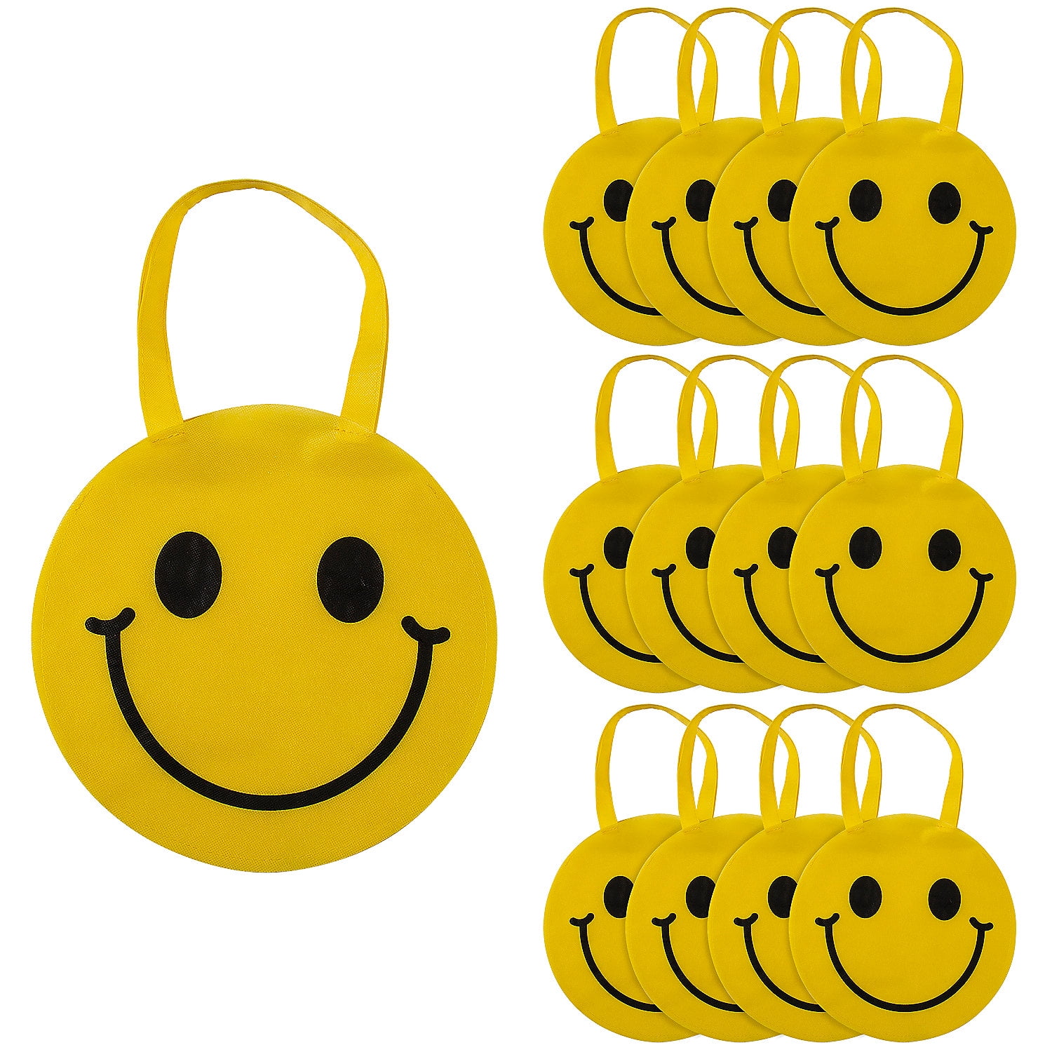 12" x 12" Smile Face Round Nonwoven Tote Bags - 12 pieces - Walmart.com