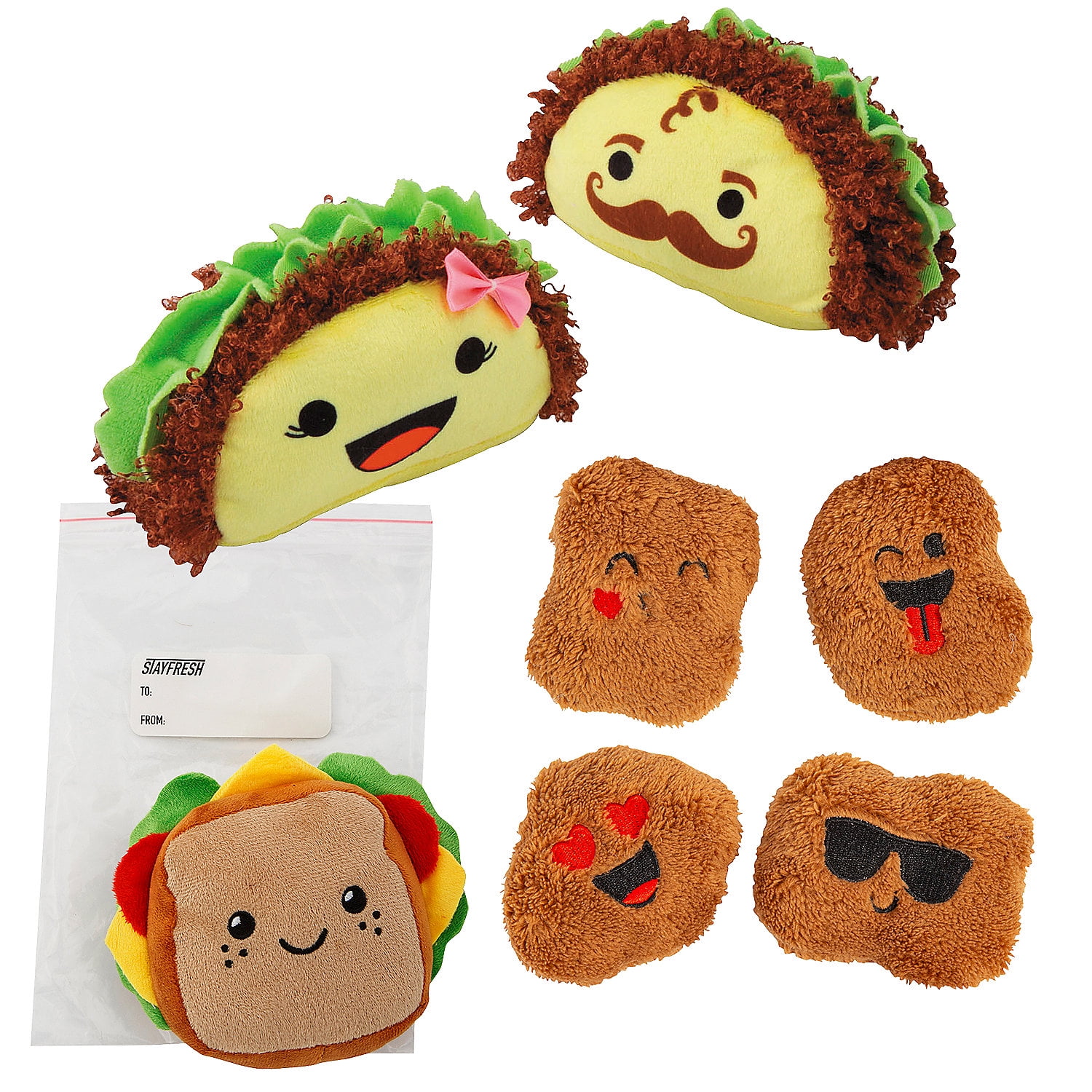 Fun Express Smiling Stuffed Food Character Assortment - 36 Pc ...