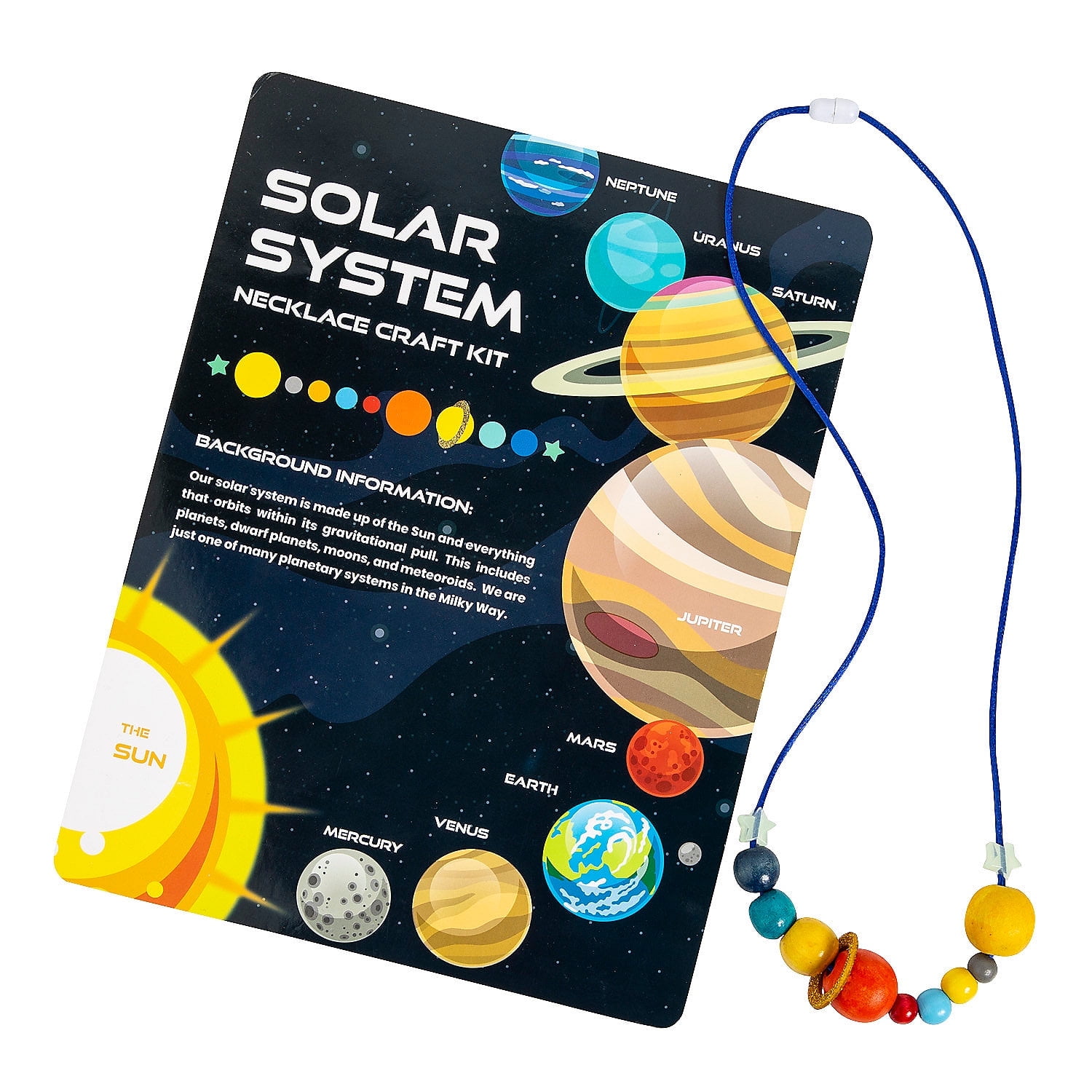 Fun Express Solar System Beaded Necklace Craft Kit - Makes 12 - Walmart.com