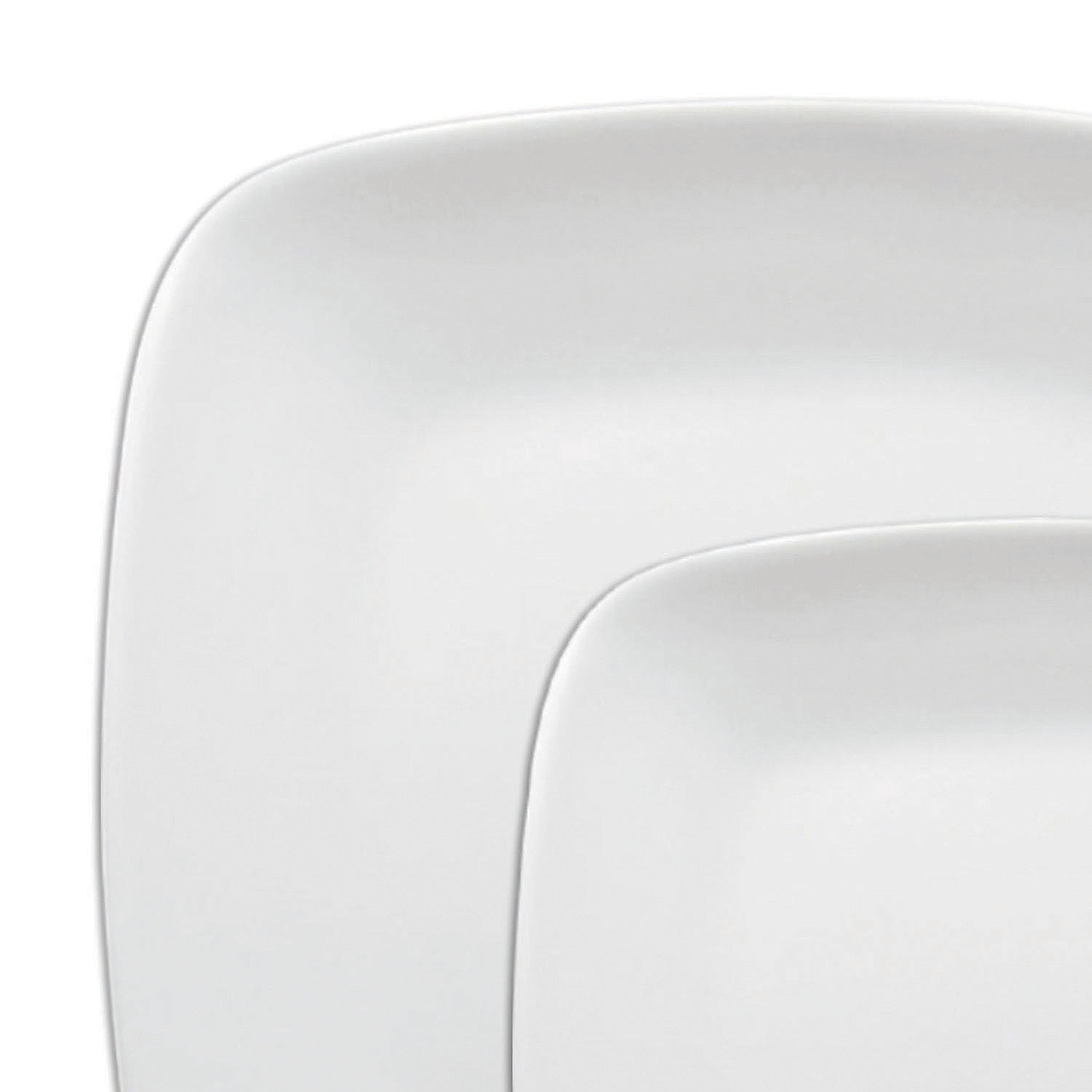 Fun Express Solid White Flat Rounded Square Disposable Plastic ...