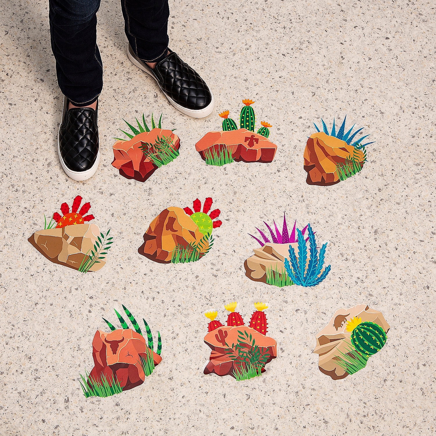 Fun Express Southwest VBS Floor Decals - Vibrant Party Decor for Vacation Bible School Perfect ...