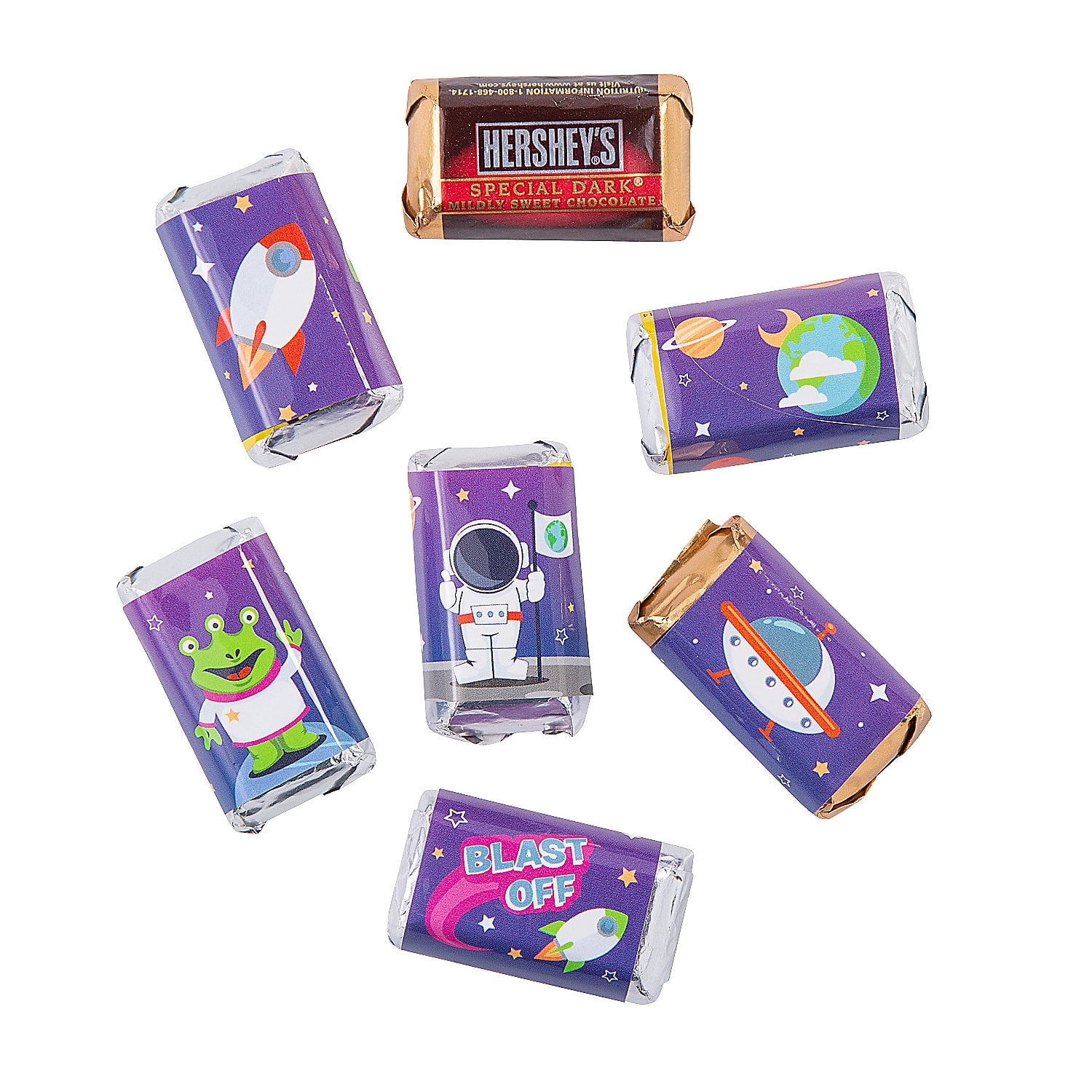 Fun Express Space Mini Candy Bar Sticker Labels - 24 Pc - Walmart.com