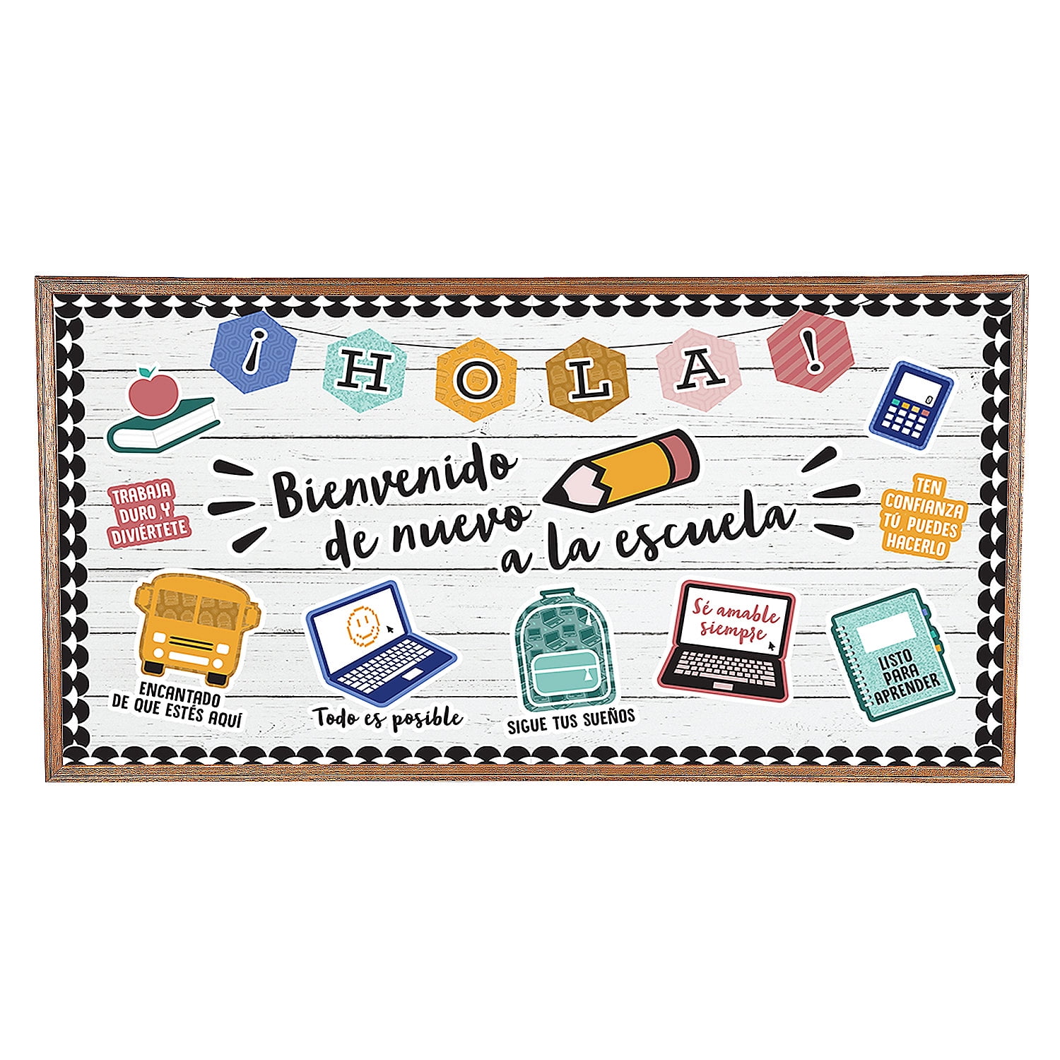 Fun Express Spanish Back to School Bulletin Board Set - 46 Pieces ...