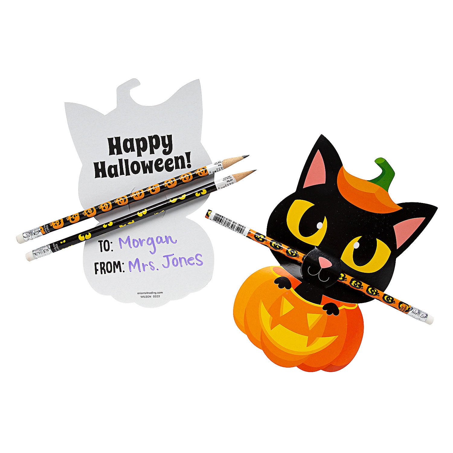 Fun Express Spooky Eyes & Jack-O’-Lantern Pencils with Black Cat ...