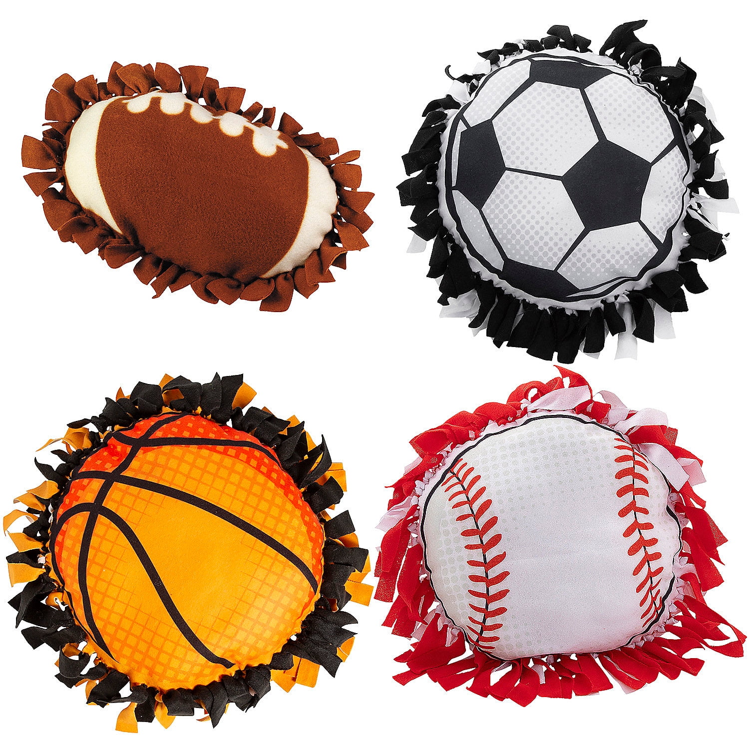 Fun Express Sport Balls Fleece Tie Pillow Craft Kits Assortment ...